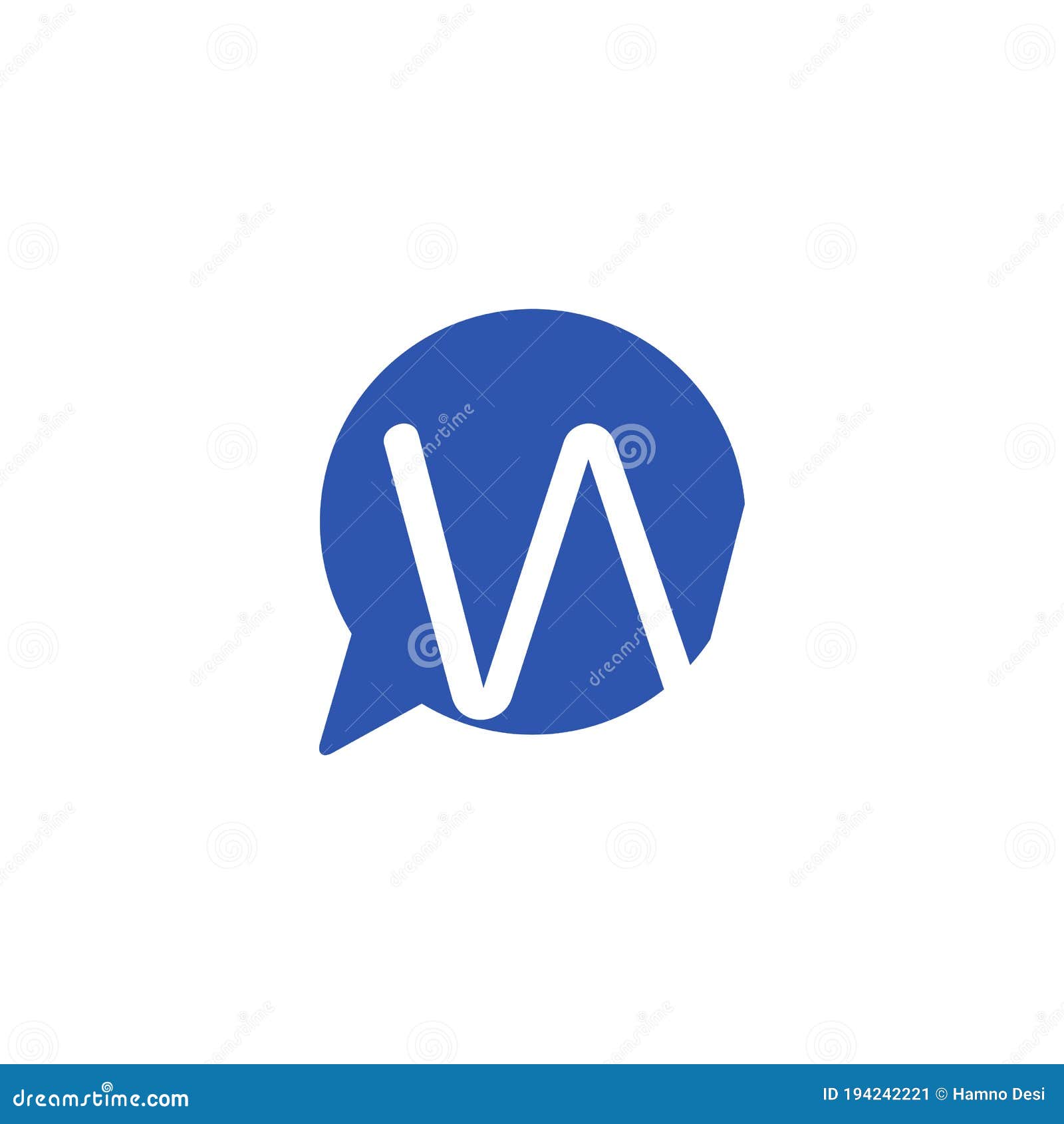 W Letter with Chat Logo Company Stock Vector - Illustration of contact ...