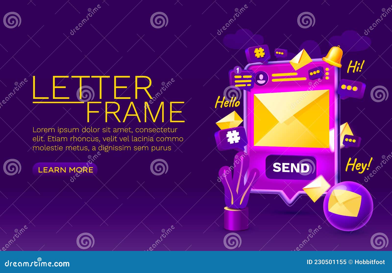 Letter Chat Smartphone Mobile Screen, Technology Mobile Display. Vector ...
