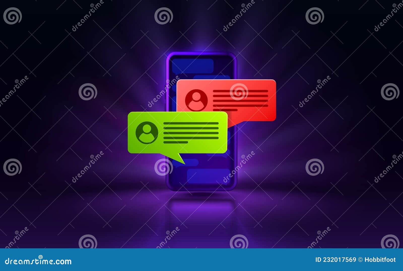Letter Chat Smartphone Mobile Screen, Technology Mobile Display. Vector ...