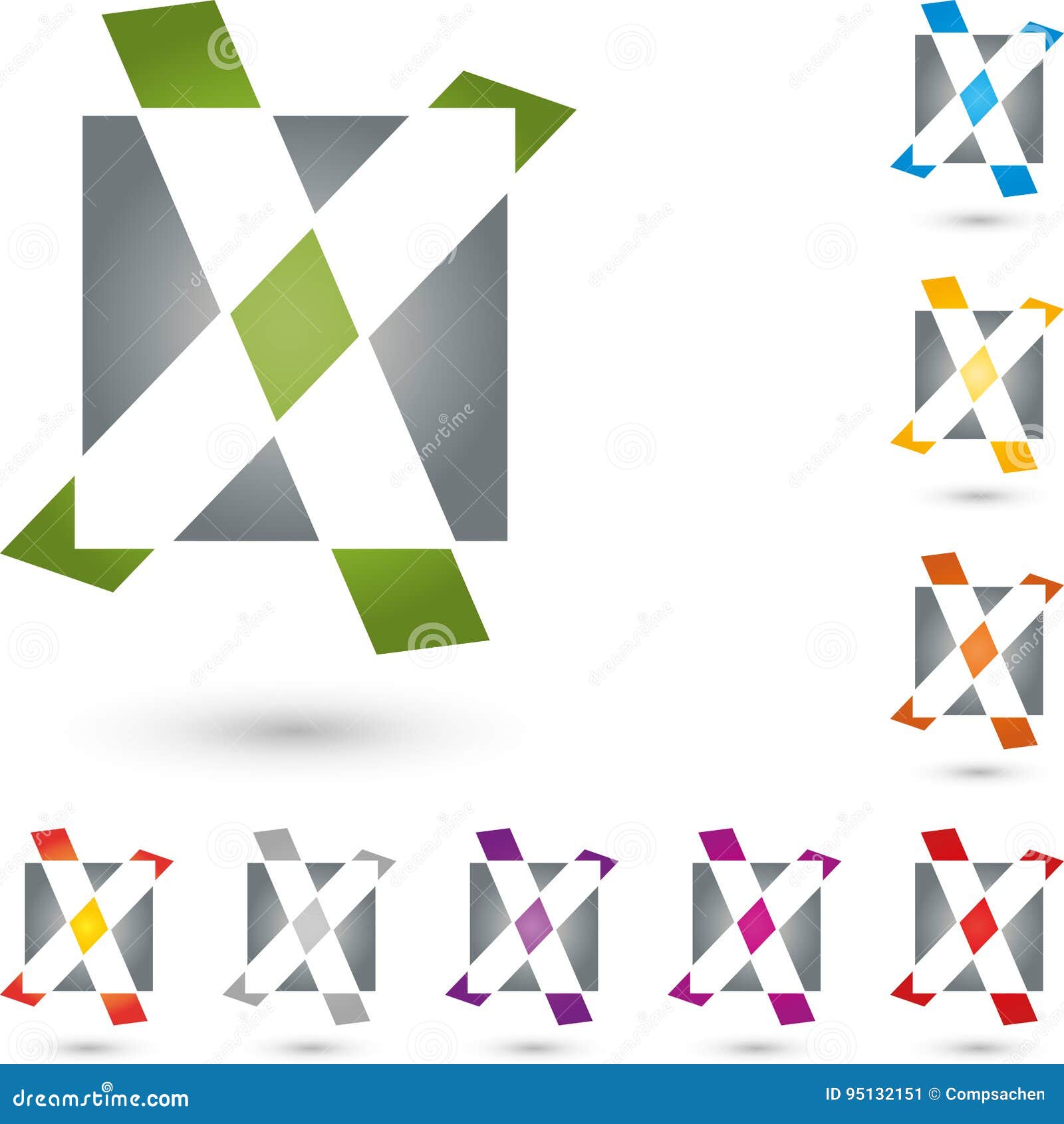 Letter X, Check Mark and Rectangle, X and Checkmark Logo Stock Vector ...