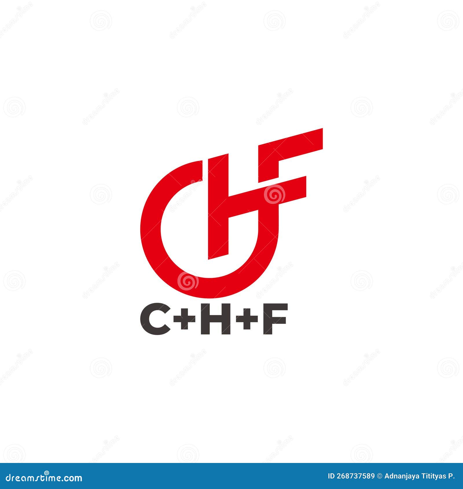 Letter Chf Simple Geometric Loop Line Logo Vector Stock Vector ...
