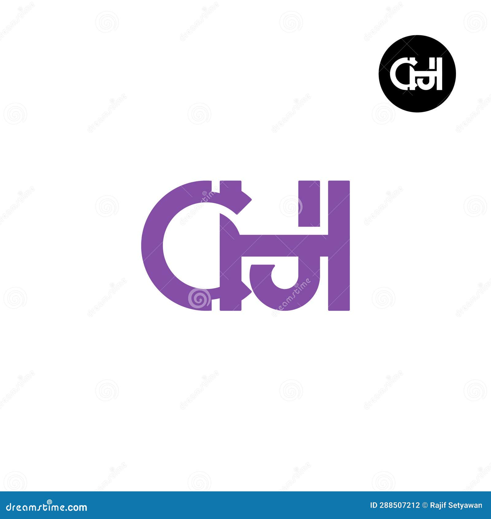 Letter CHJ Monogram Logo Design Stock Vector - Illustration of modern ...