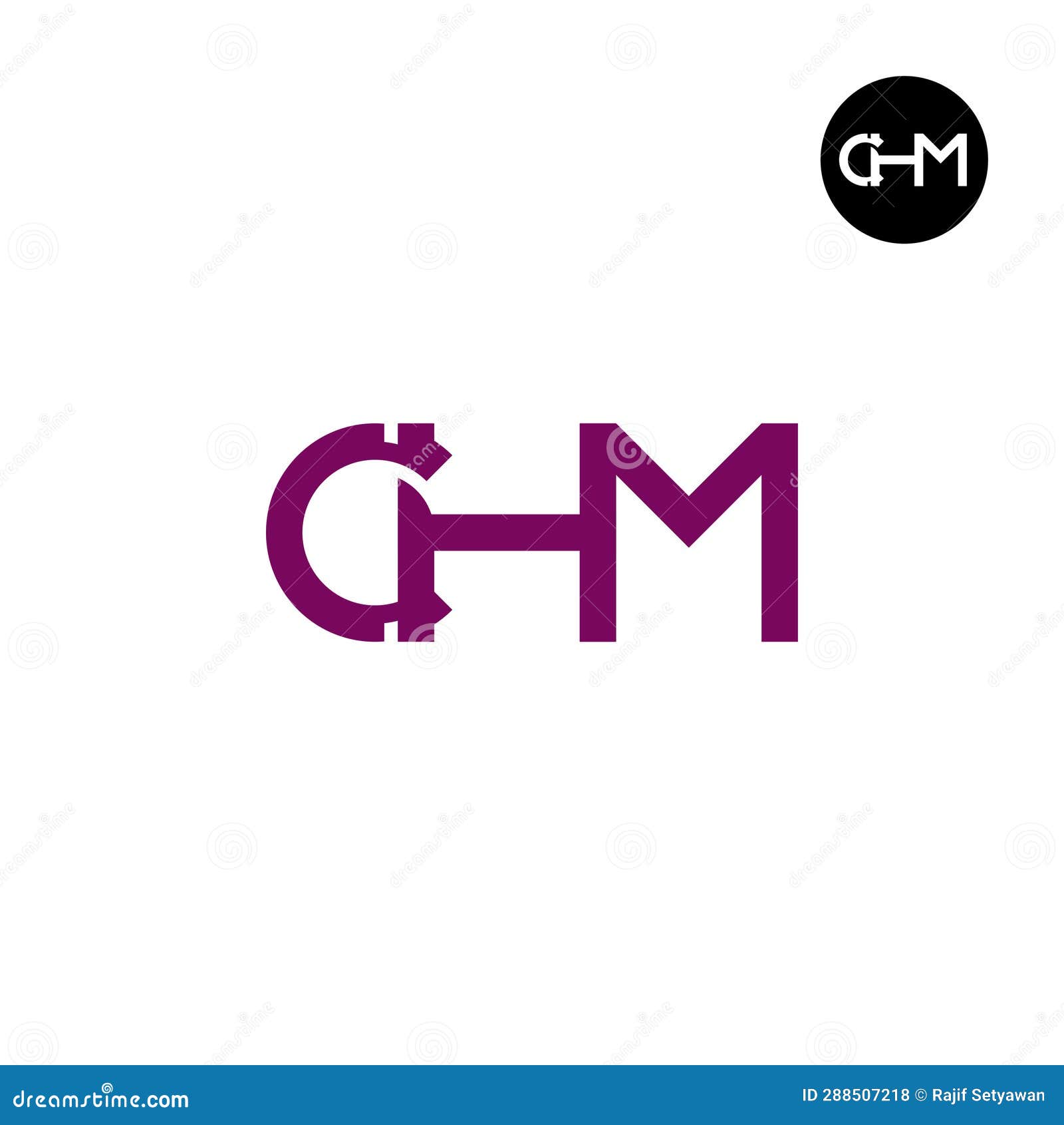 Letter CHM Monogram Logo Design Stock Vector - Illustration of ...