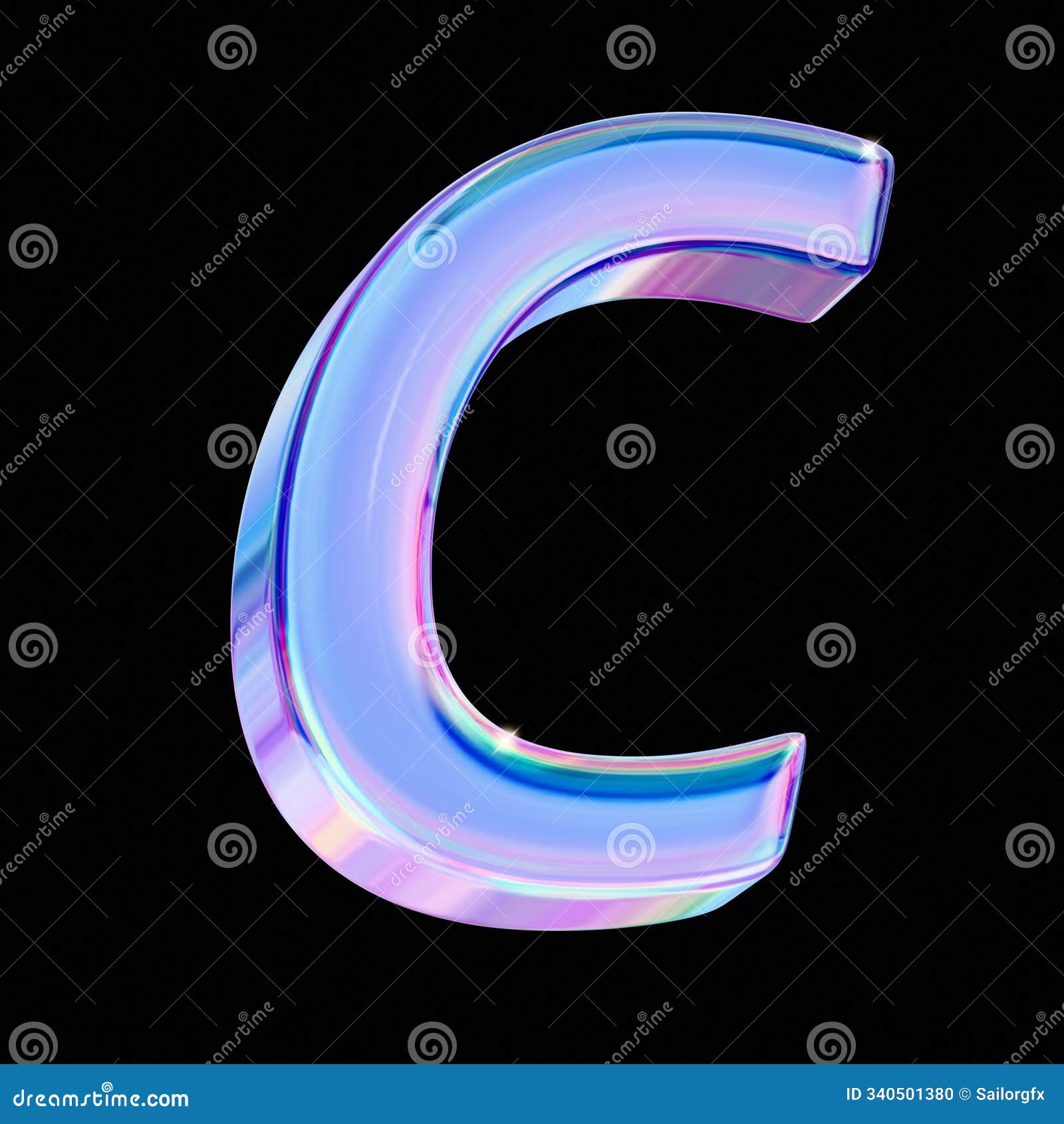 Letter C in Chromatic 3D Style Stock Illustration - Illustration of ...
