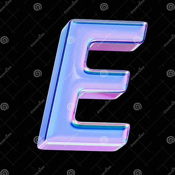 Letter E in Chromatic 3D Style Stock Illustration - Illustration of ...
