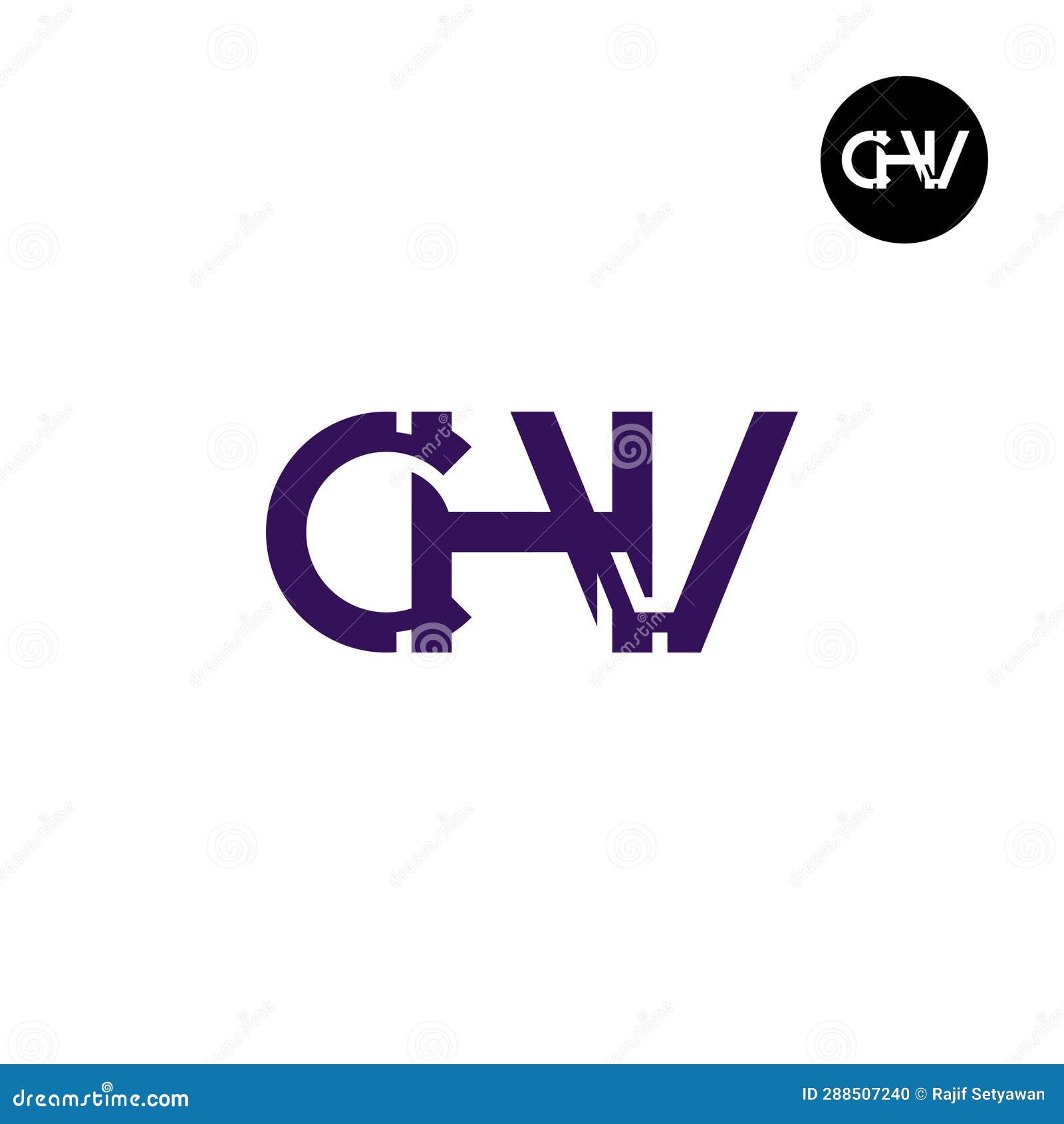 Letter CHV Monogram Logo Design Stock Vector - Illustration of initial ...