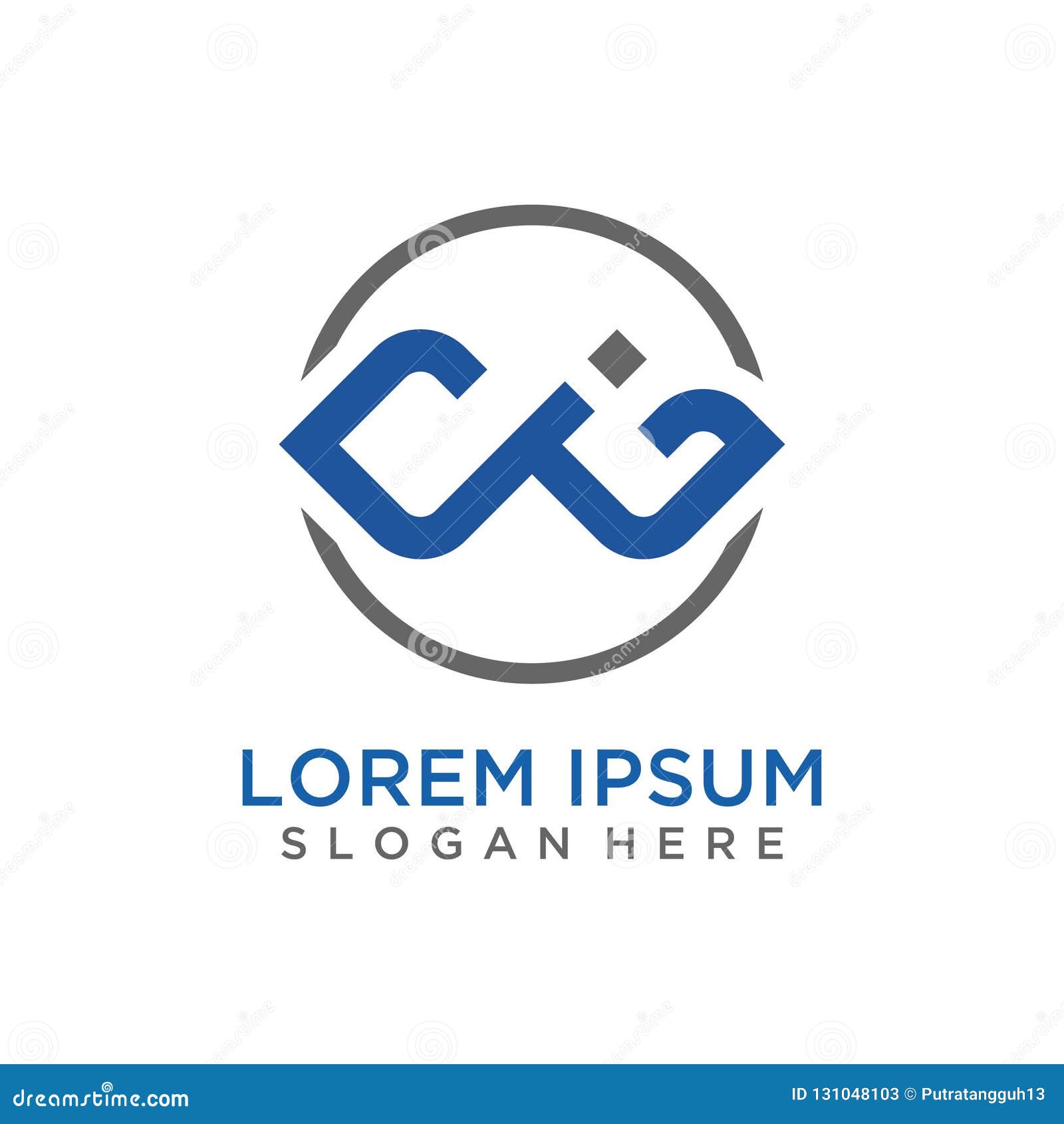 Letter CIG Logo Design Cartoon Vector | CartoonDealer.com #131048103