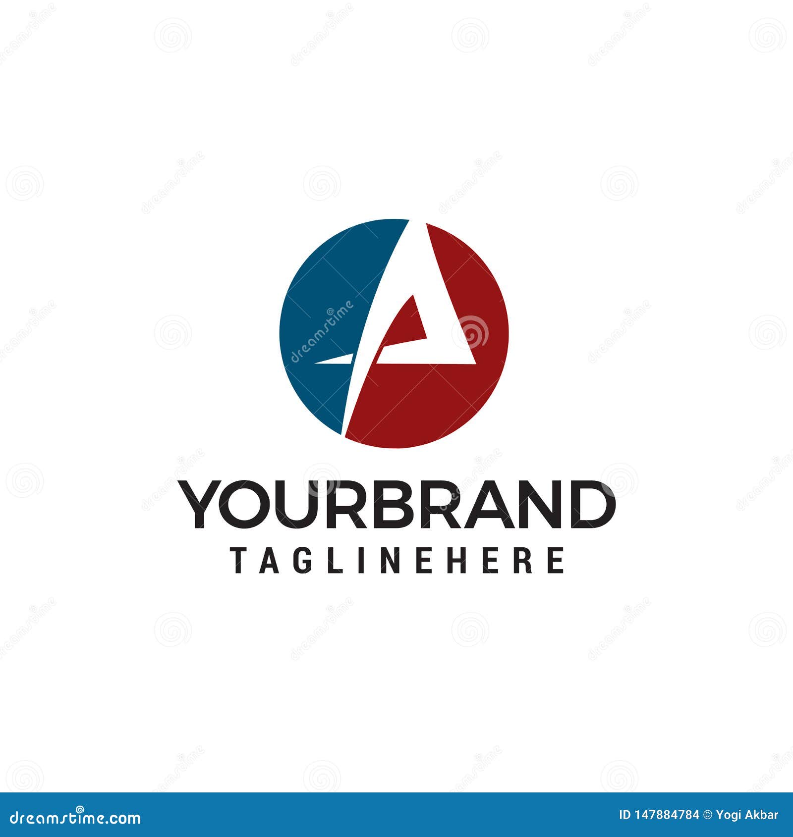 Letter a Circle Logo Design Concept Template Stock Vector ...