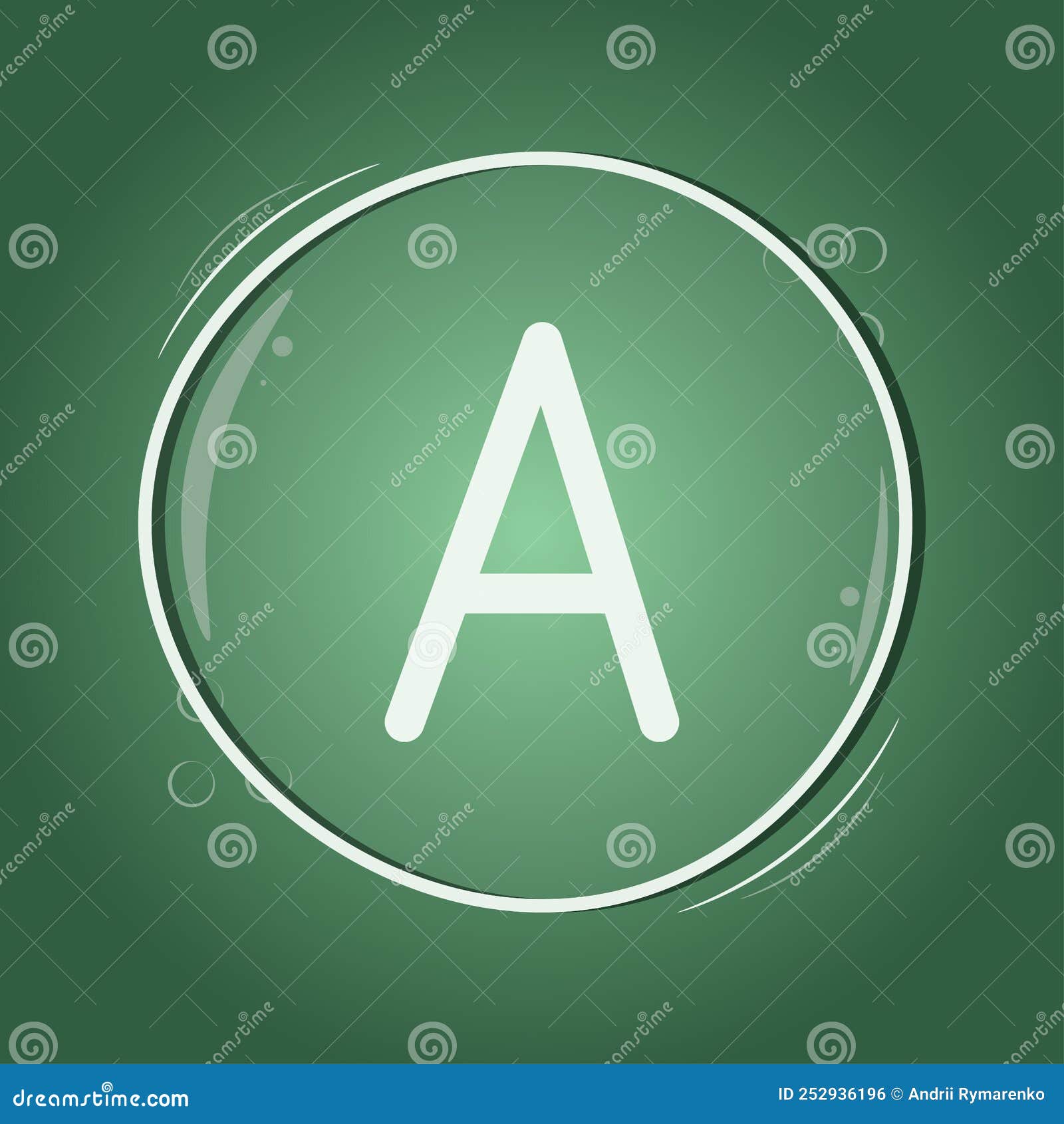 A Letter Circle Logo Design Green Background Flat Vector Smart ...