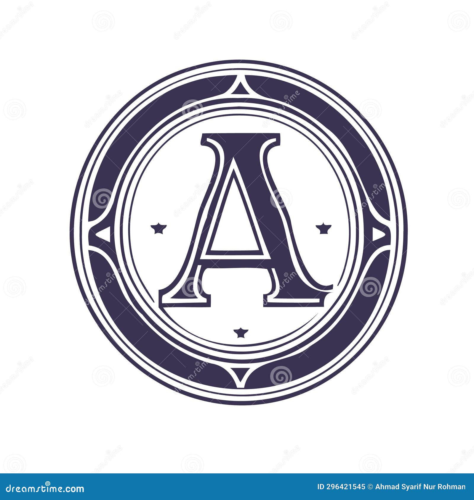 The Letter a with a Circular Ornament Stock Illustration - Illustration ...