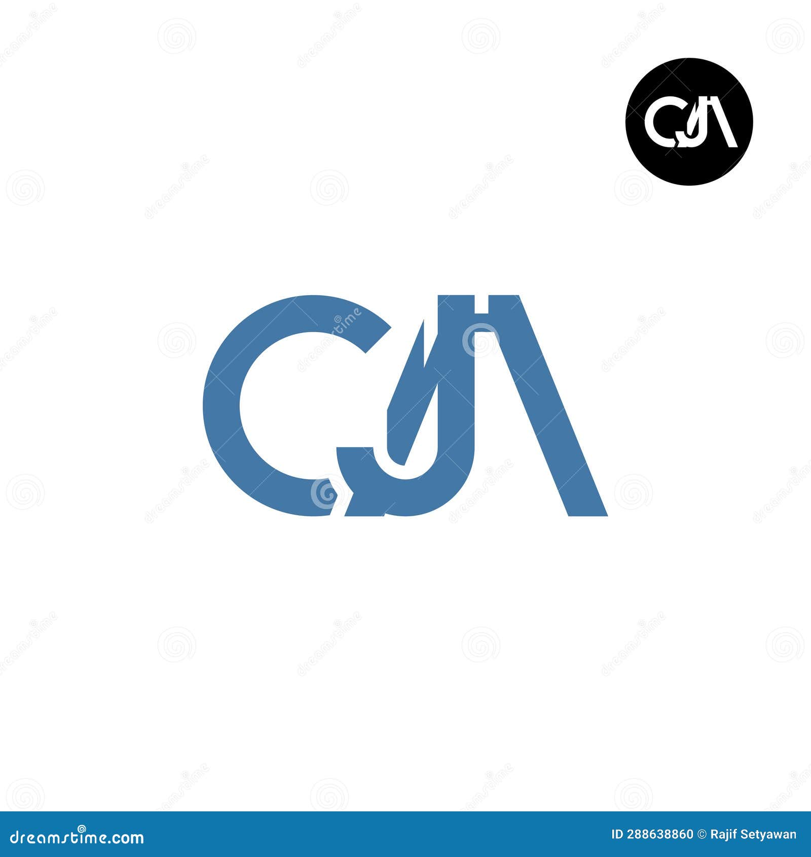 Letter CJA Monogram Logo Design Stock Illustration - Illustration of ...