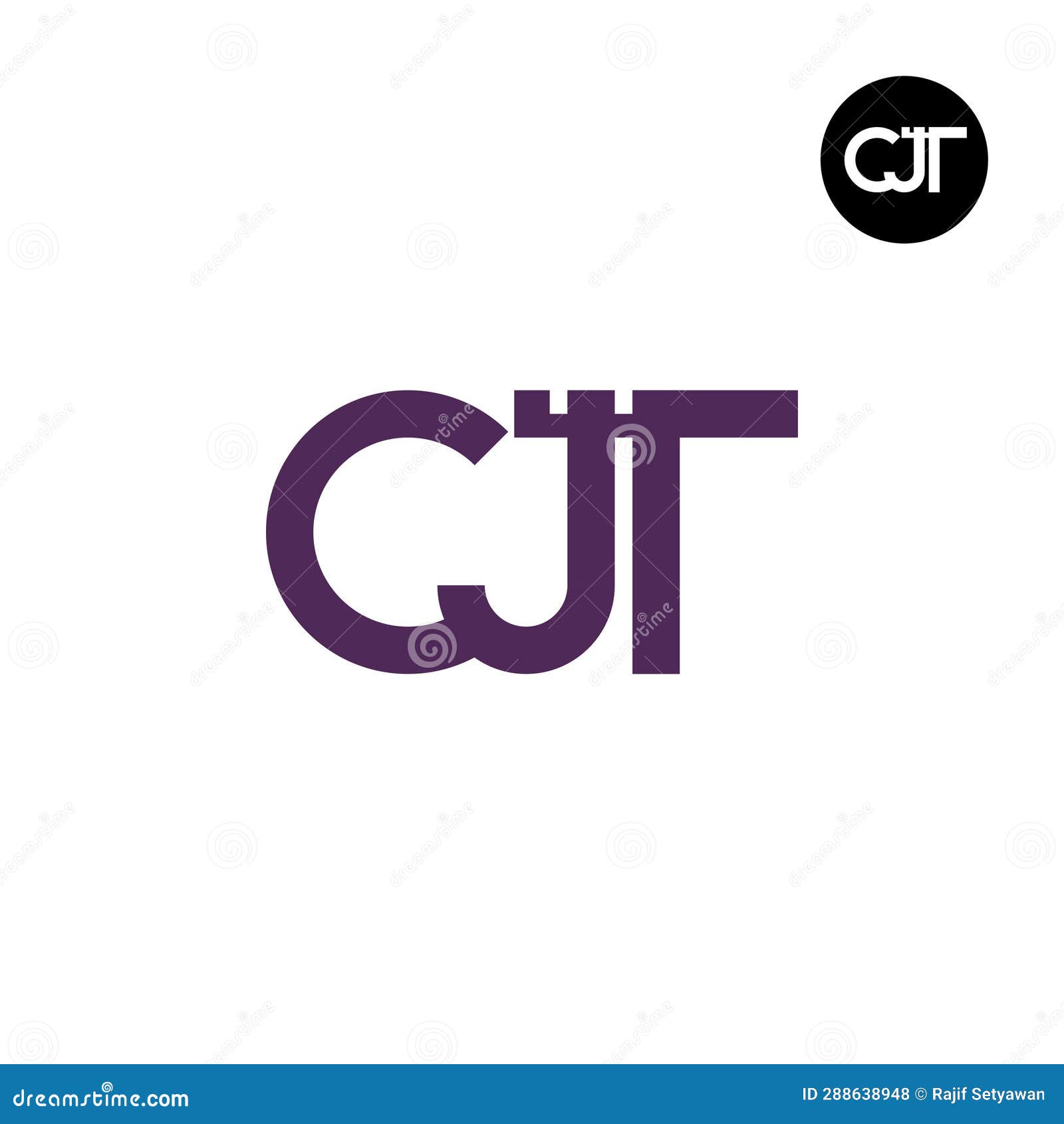 Letter CJT Monogram Logo Design Stock Vector - Illustration of logotype ...