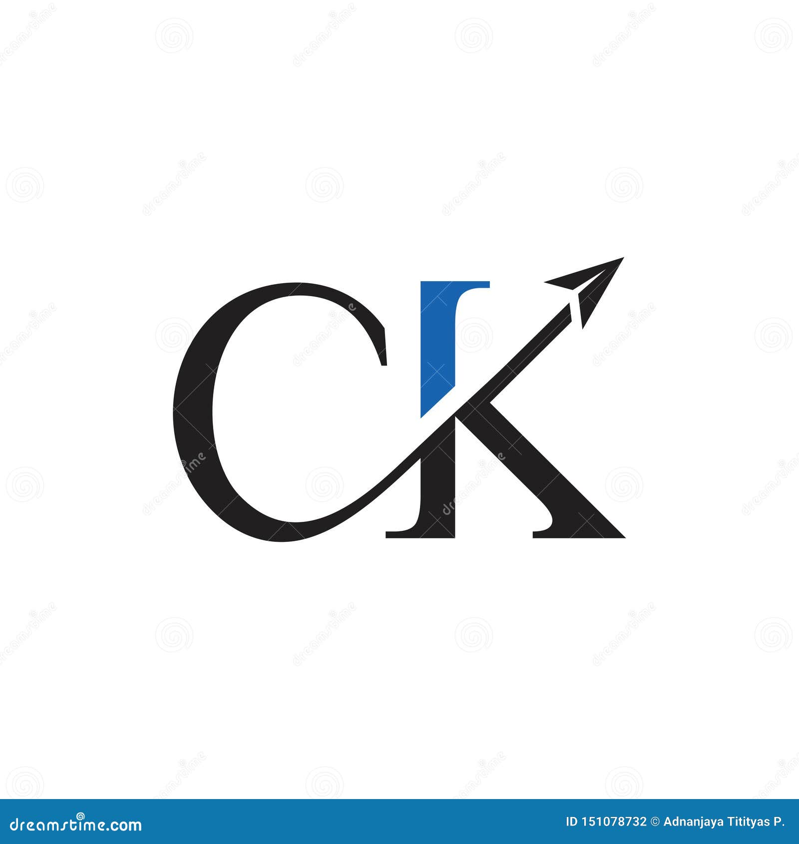 Letter Ck Arrow Fast Movement Logo Vector Stock Vector - Illustration ...