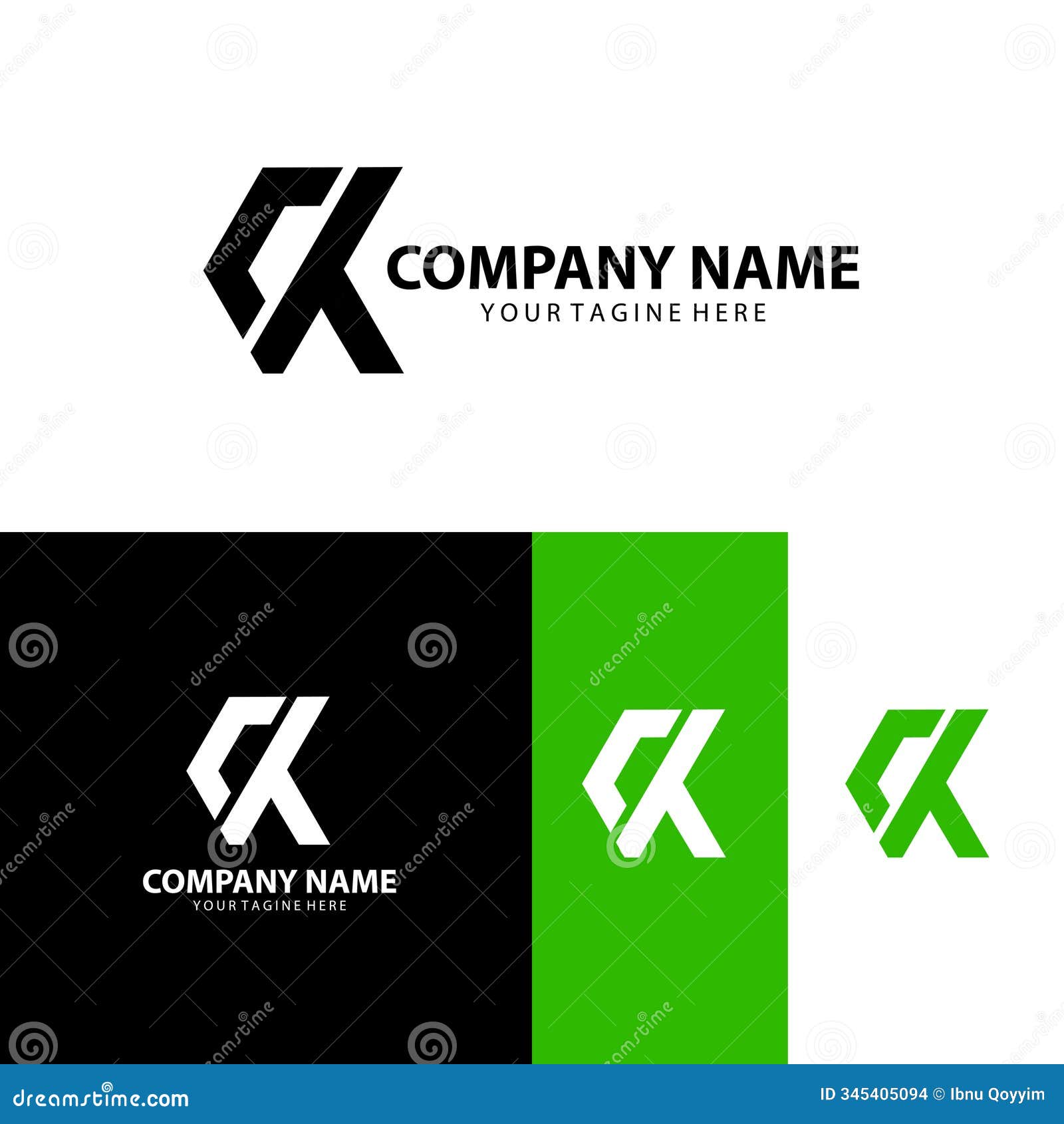Letter CK Logo Design Vector Stock Vector - Illustration of elegant, design: 345405094