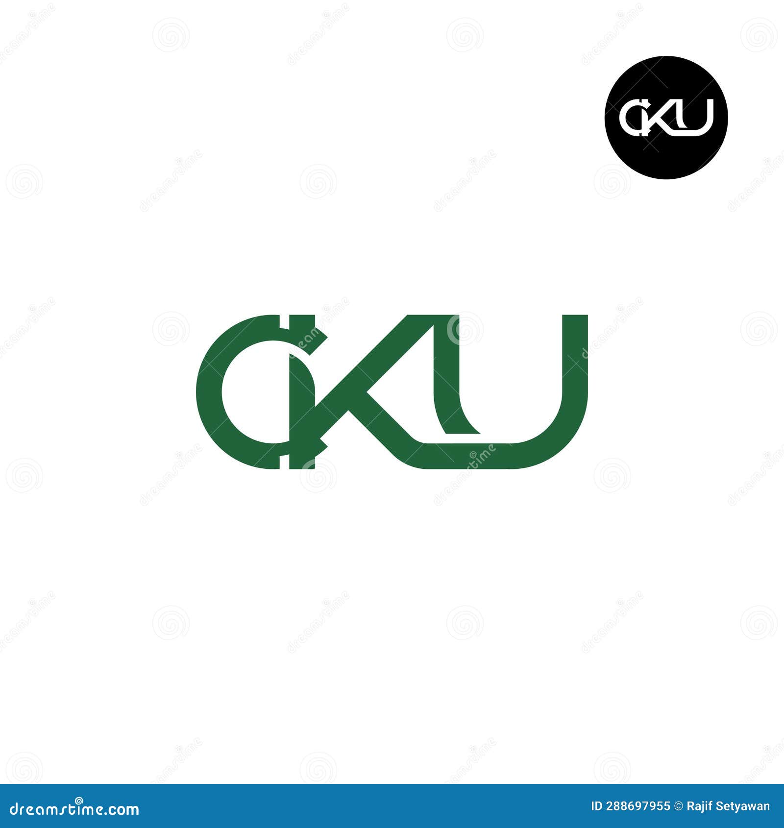 Letter CKU Monogram Logo Design Stock Vector - Illustration of alphabet ...