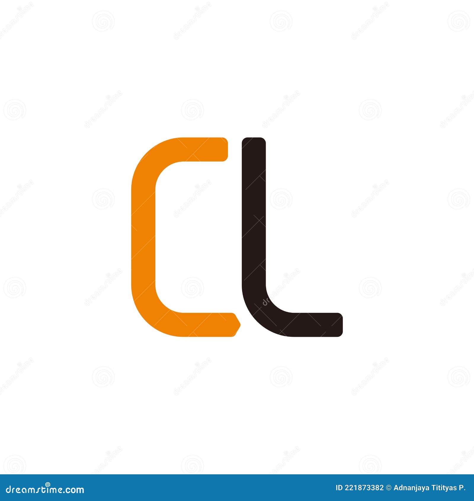 Letter Cl Simple Geometric Typeface Colorful Logo Vector Stock Vector ...