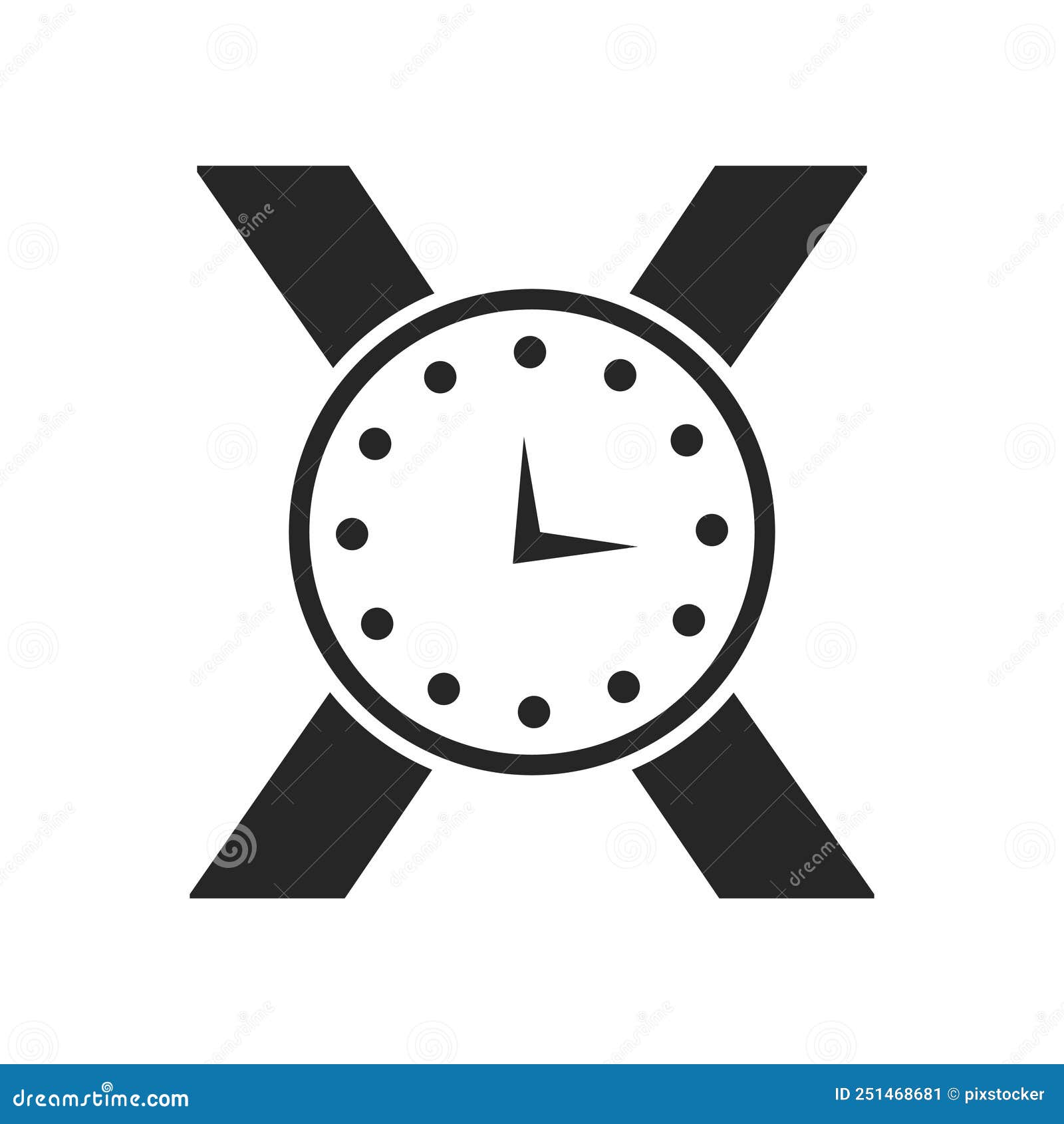 Letter X Clock Logo Design Vector Template Stock Vector - Illustration ...