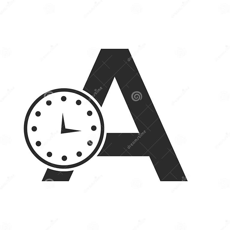 Letter a Clock Logo Design Vector Template Stock Vector - Illustration ...
