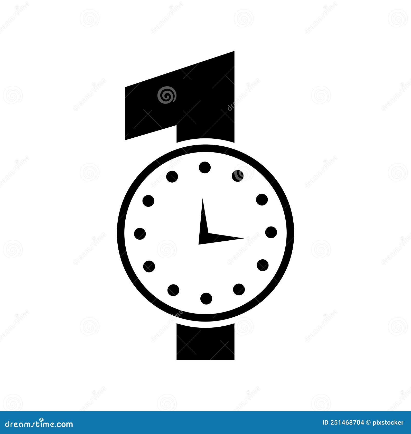 Letter 1 Clock Logo Design Vector Template Stock Vector - Illustration ...