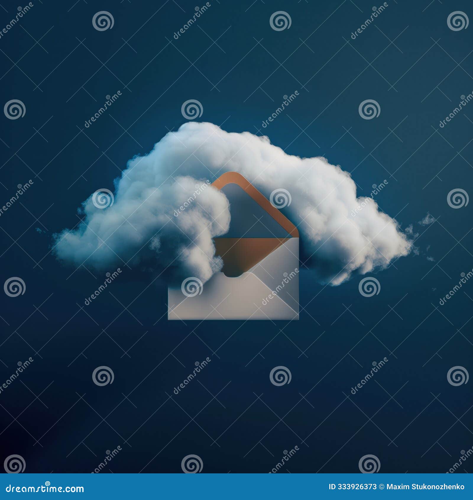 Letter on the Cloud. Concept of Cloud Email Server Stock Illustration ...