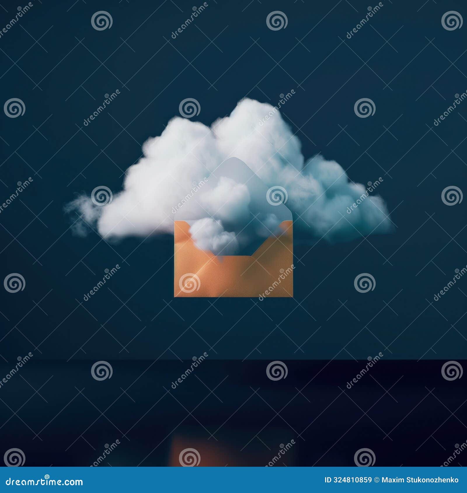 Letter on the Cloud. Concept of Cloud Email Server Stock Illustration ...