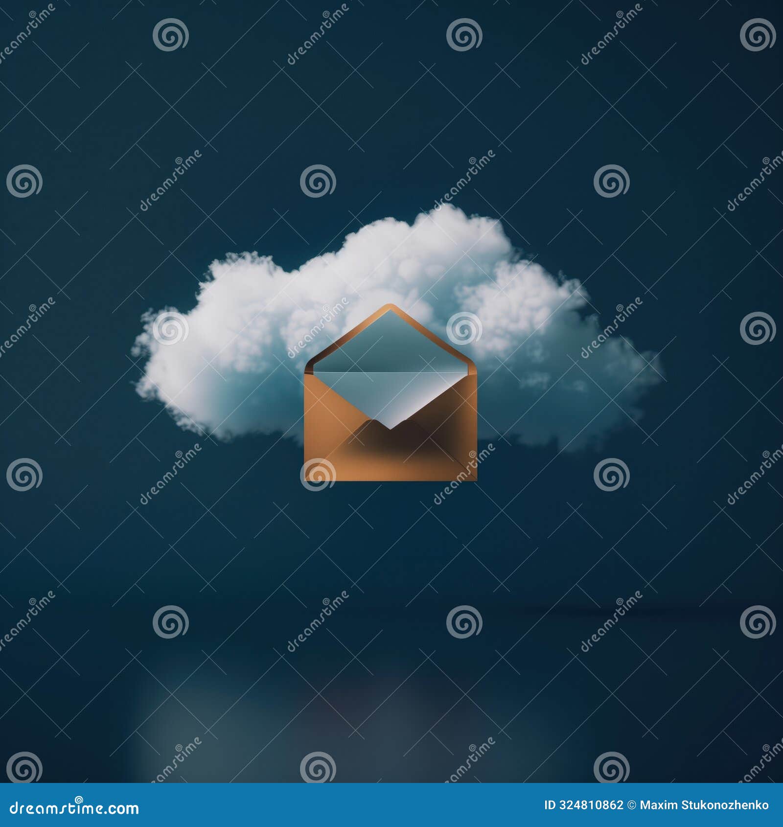 Letter on the Cloud. Concept of Cloud Email Server Stock Illustration ...