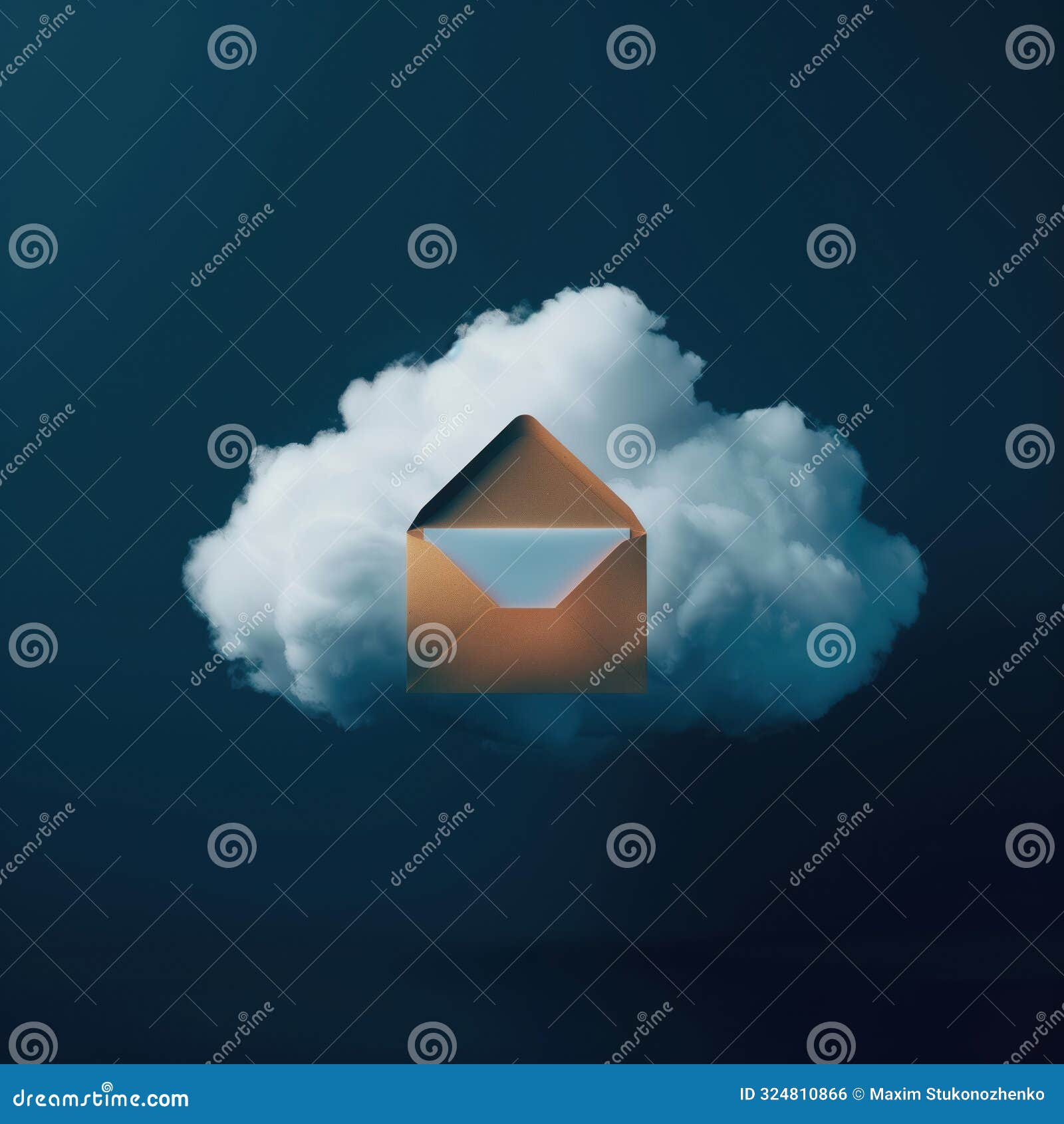 Letter on the Cloud. Concept of Cloud Email Server Stock Illustration ...