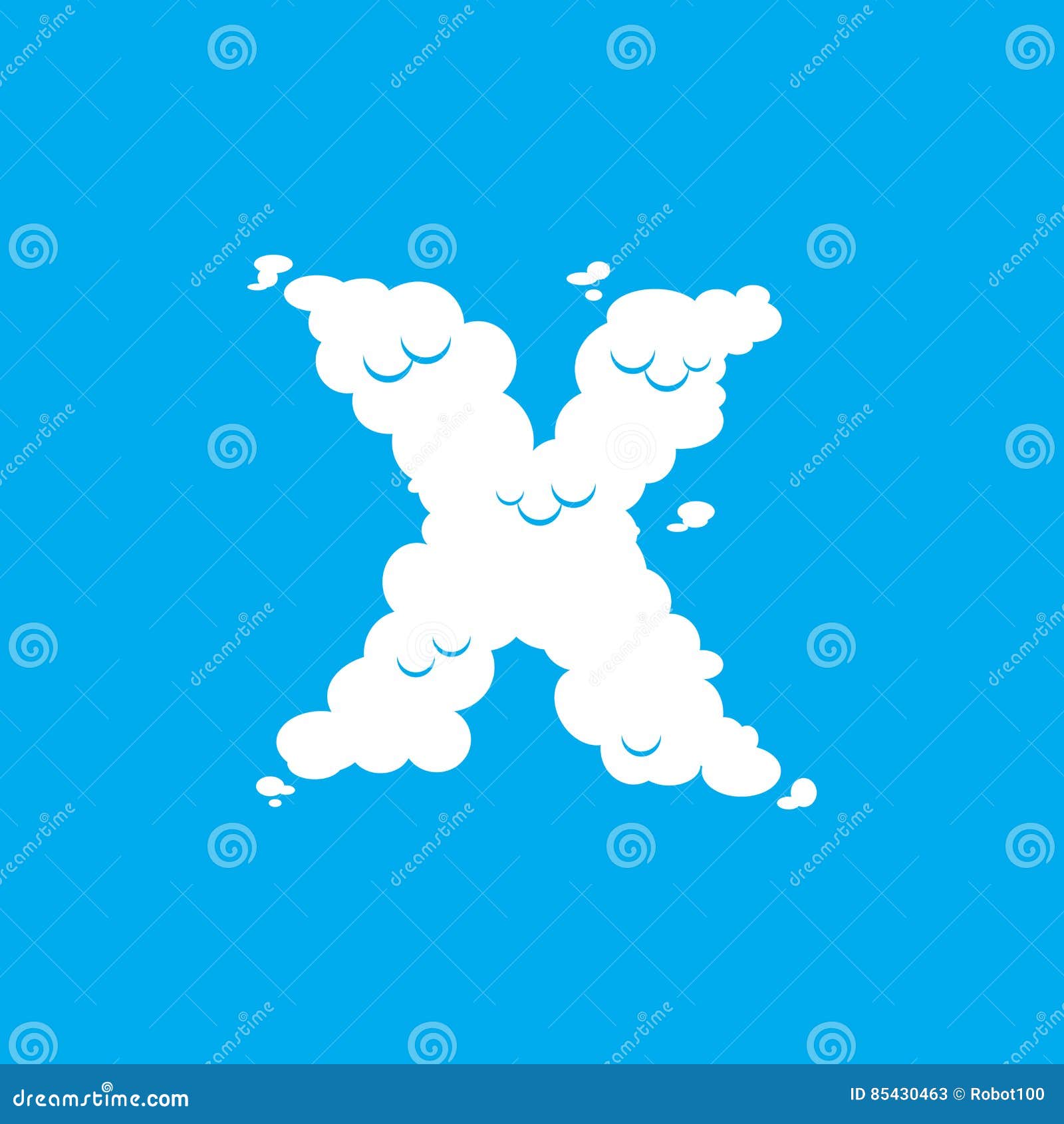 Letter X Cloud Font Symbol. White Alphabet Sign on Blue Sky Stock ...