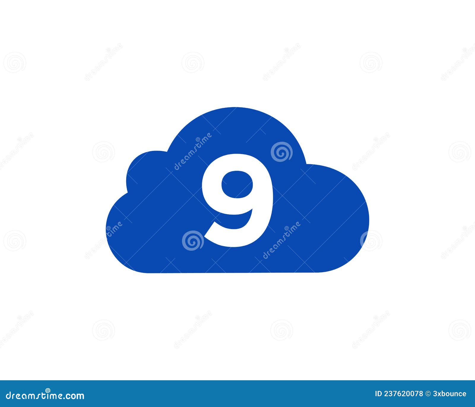 Letter 9 Cloud Logo Vector Template. Cloud Logo Design on 9 Letter Stock Vector - Illustration ...