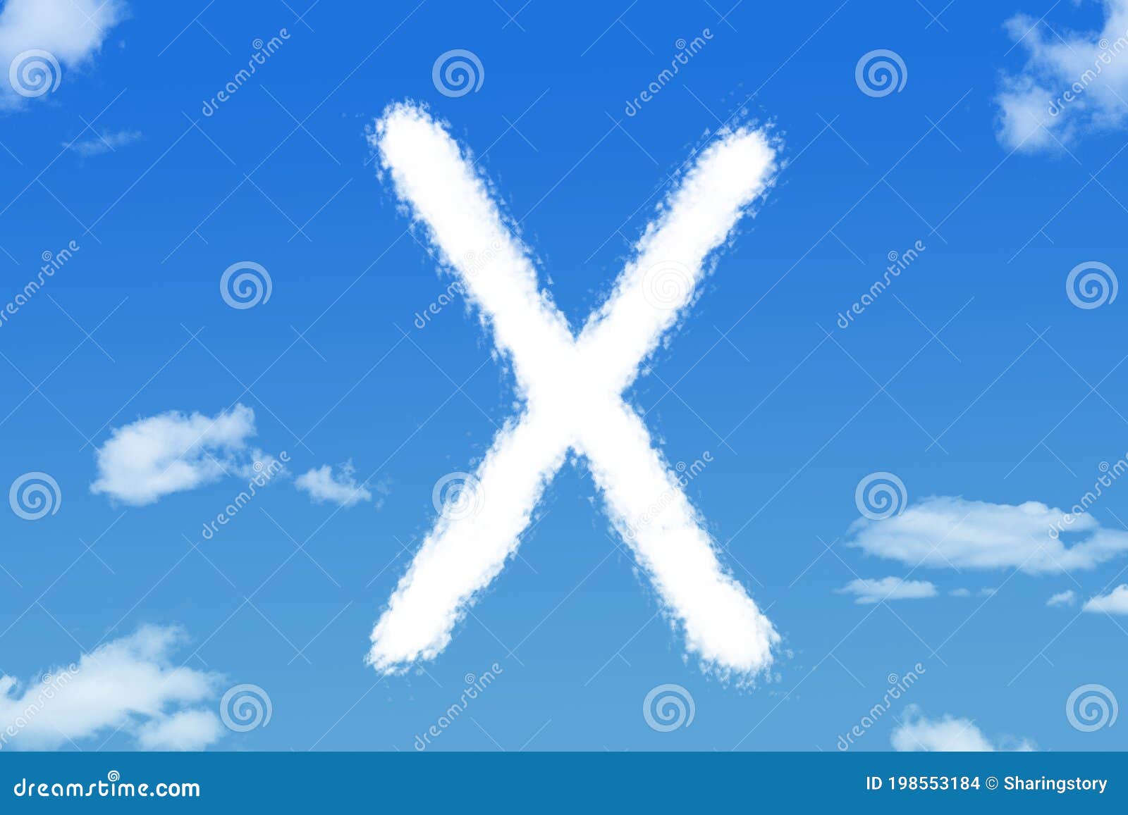 Letter X cloud shape stock photo. Image of heaven, shiny - 198553184