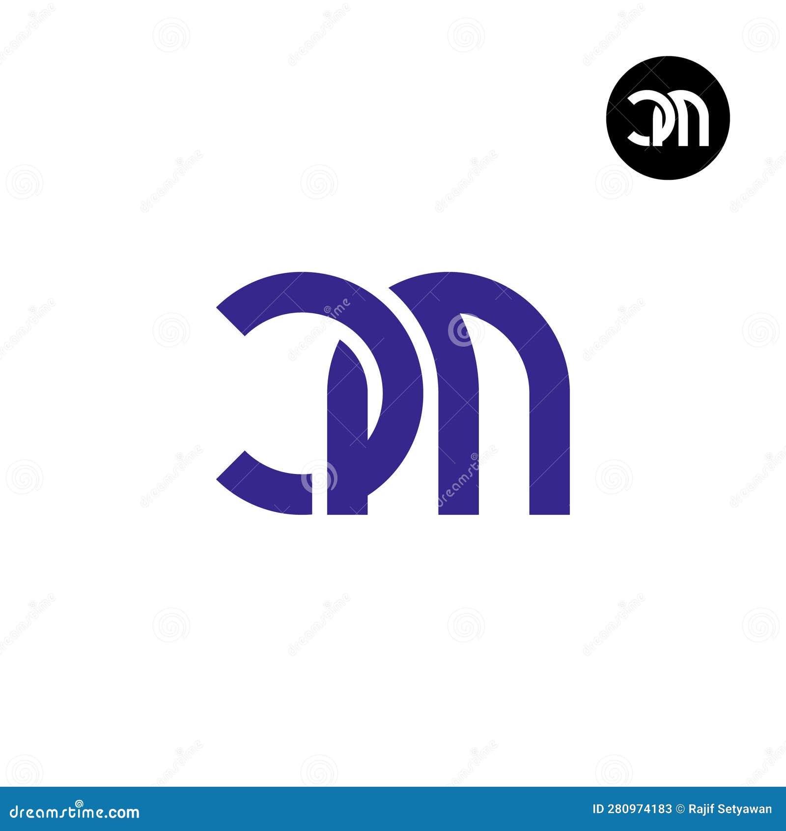 Letter CM Monogram Logo Design Stock Vector - Illustration of modern ...