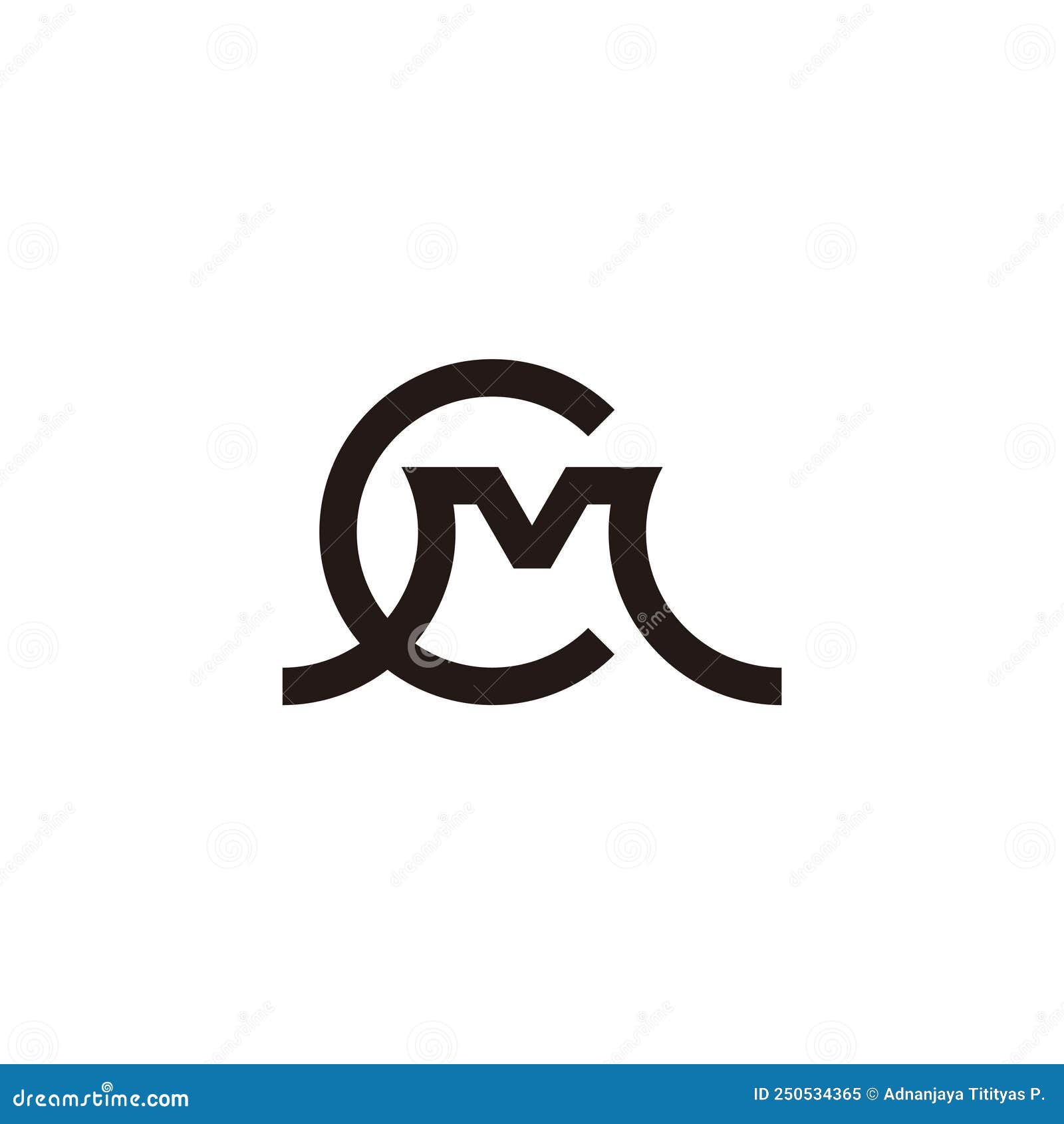 Letter Cm Simple Curves Geometric Line Logo Vector Stock Vector ...