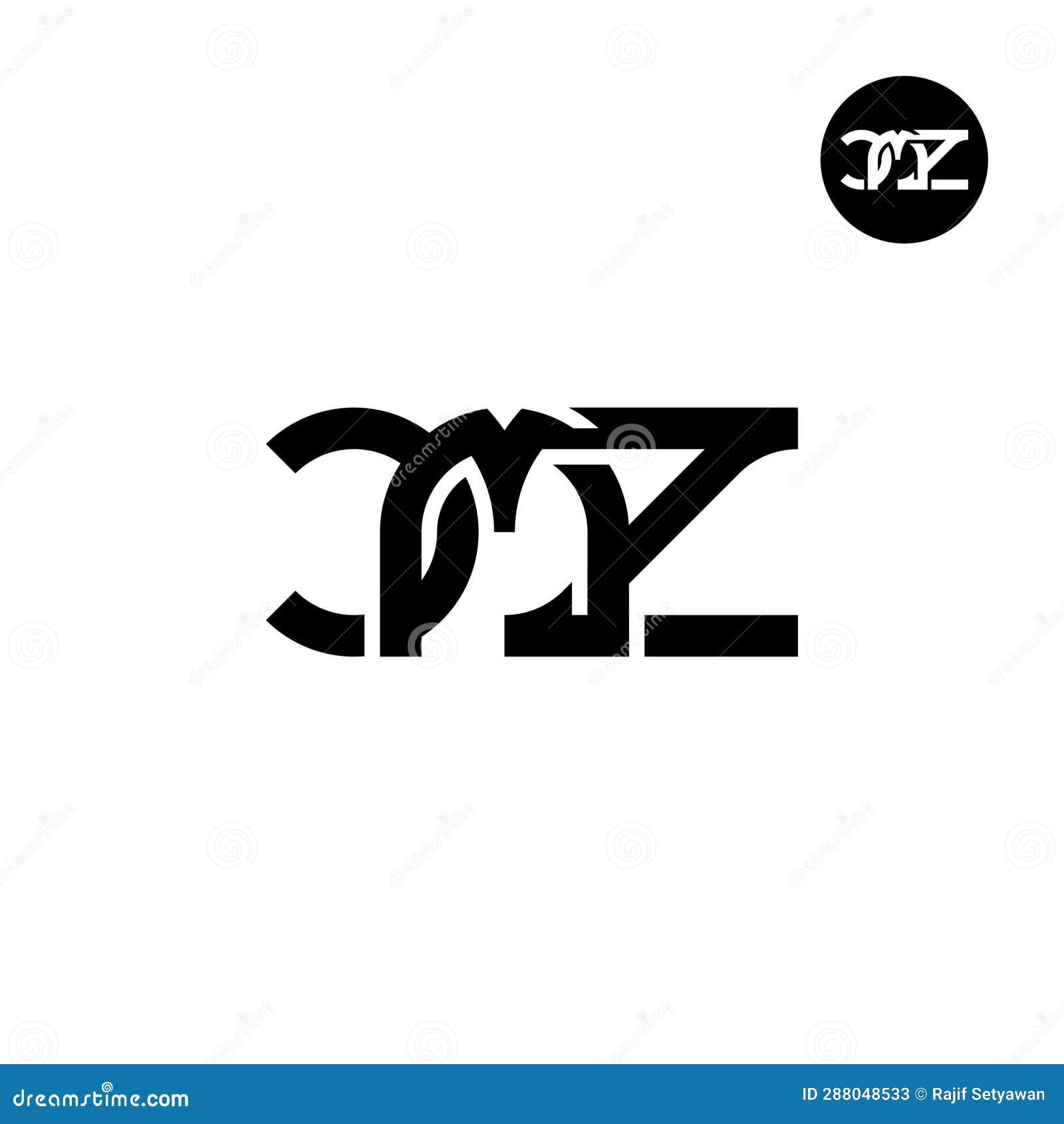 Letter CMZ Monogram Logo Design Stock Vector - Illustration of exclusive, minimal: 288048533