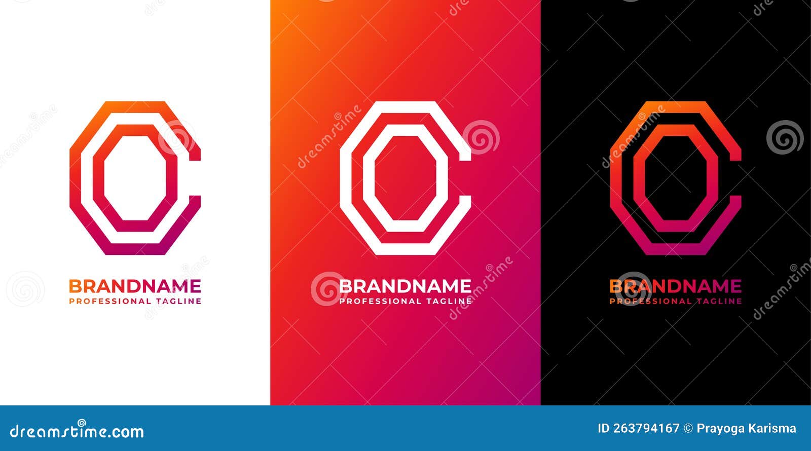 Letter CO Monogram Octagon Logo Stock Illustration - Illustration of ...