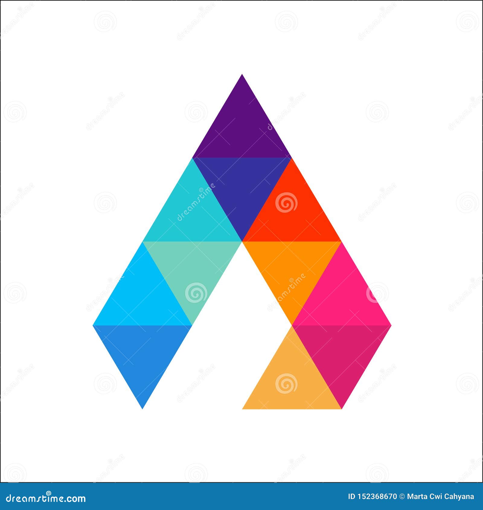 Letter a Colorful Triangle Logo Template Stock Vector - Illustration of ...