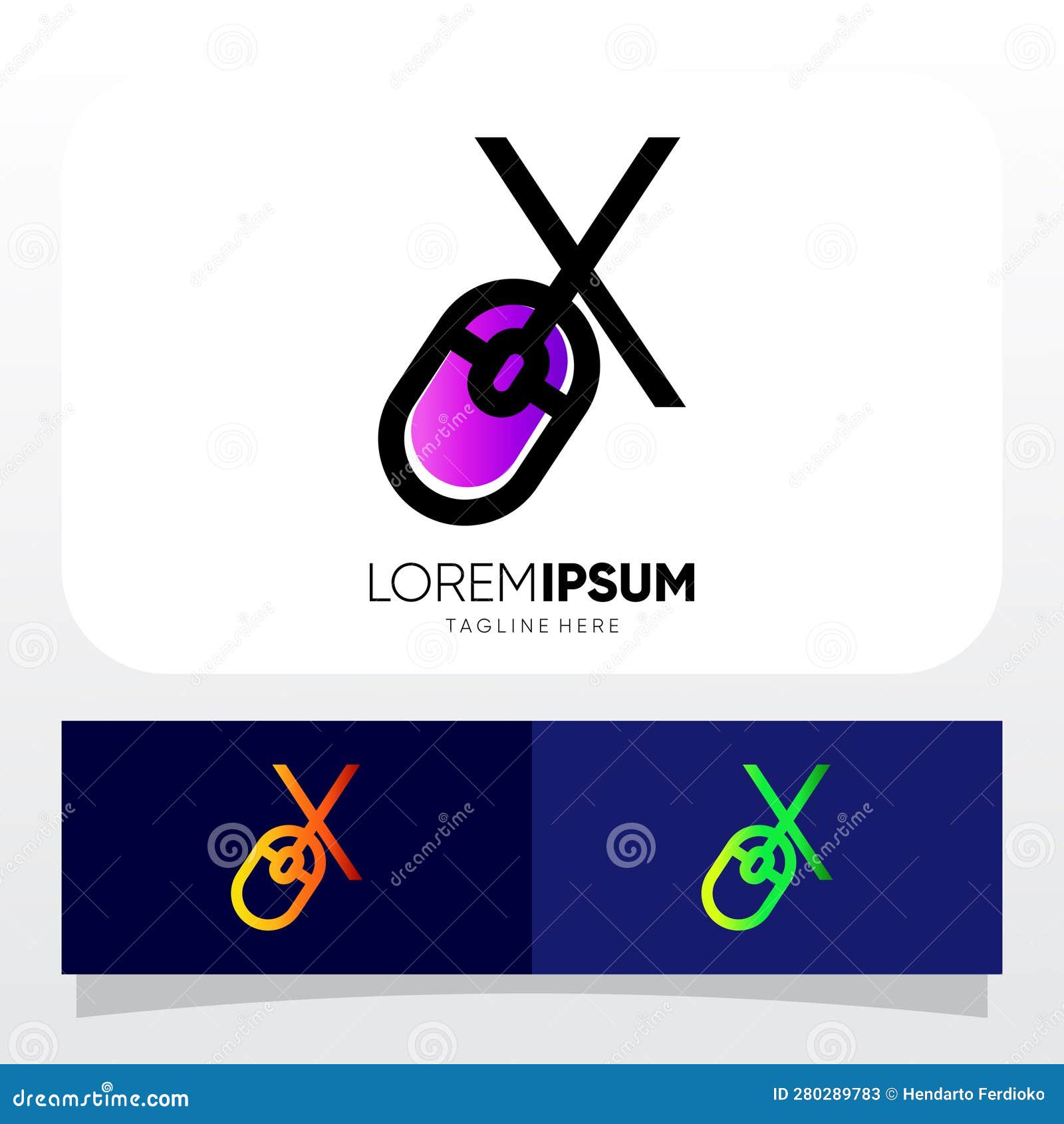 Letter X Computer Mouse Logo Design Vector Icon Graphic Emblem ...