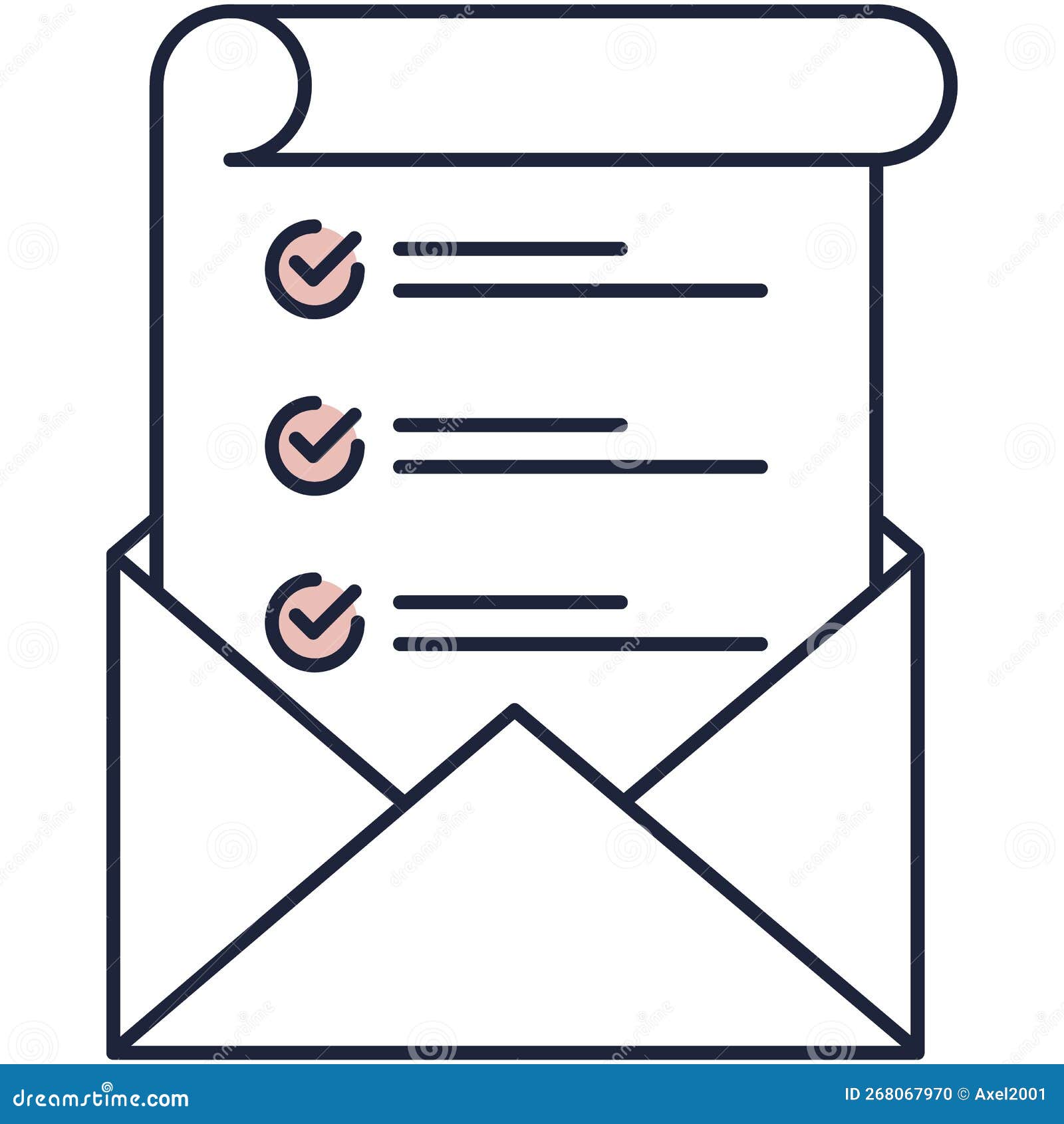 Letter Confirmation Flat Icon Vector Envelop with Paper Document and ...
