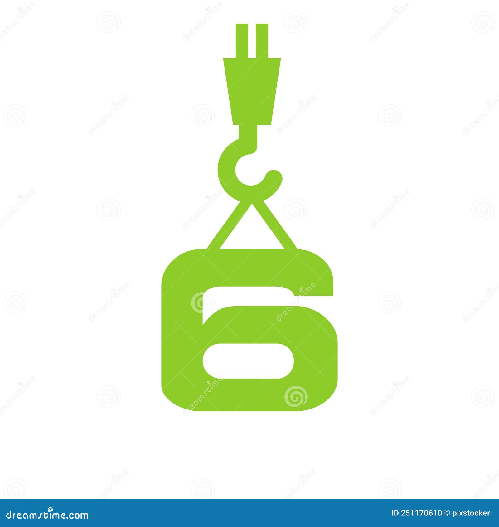 Letter 6 Construction Logo Template. Construction Logo Crane Concept ...