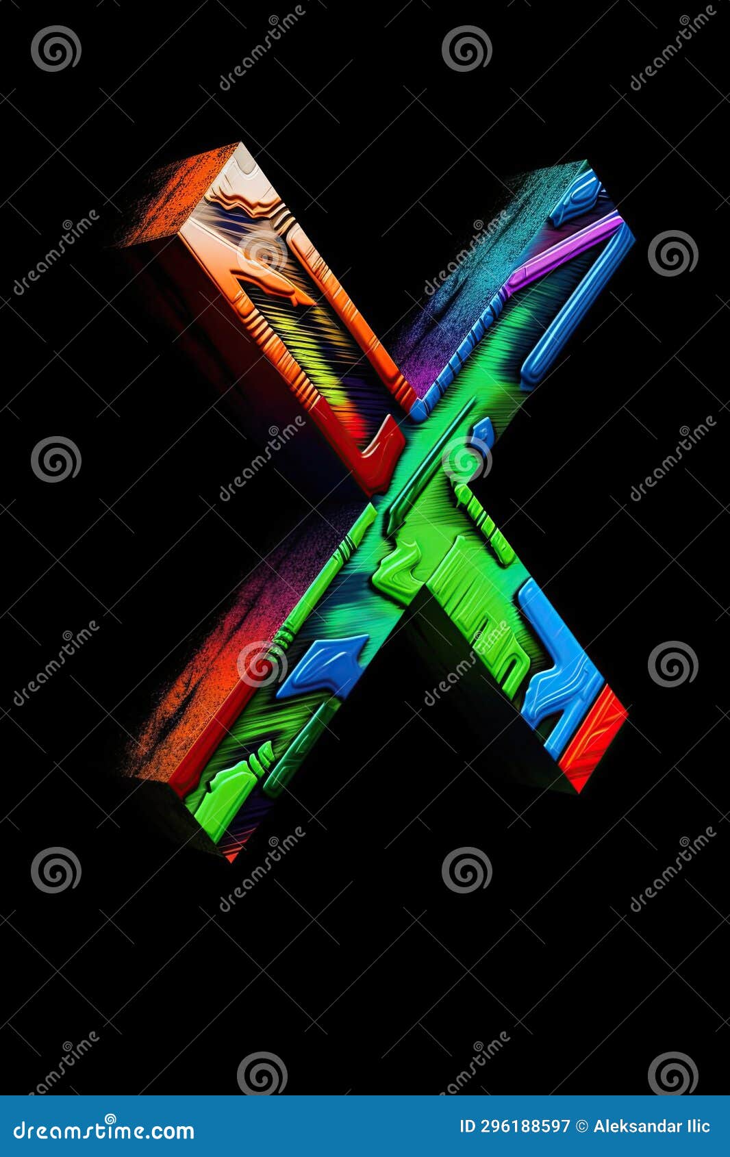 Letter X Covered in Vibrant Paint. Generative Ai Illustration Stock ...