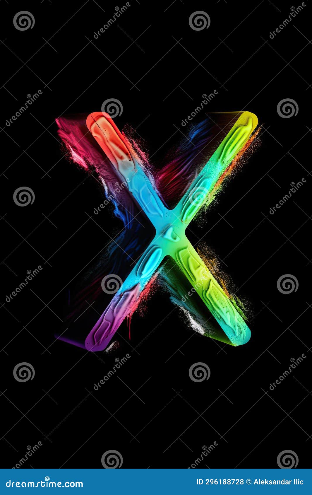 Letter X Covered in Vibrant Paint. Generative Ai Illustration Stock ...