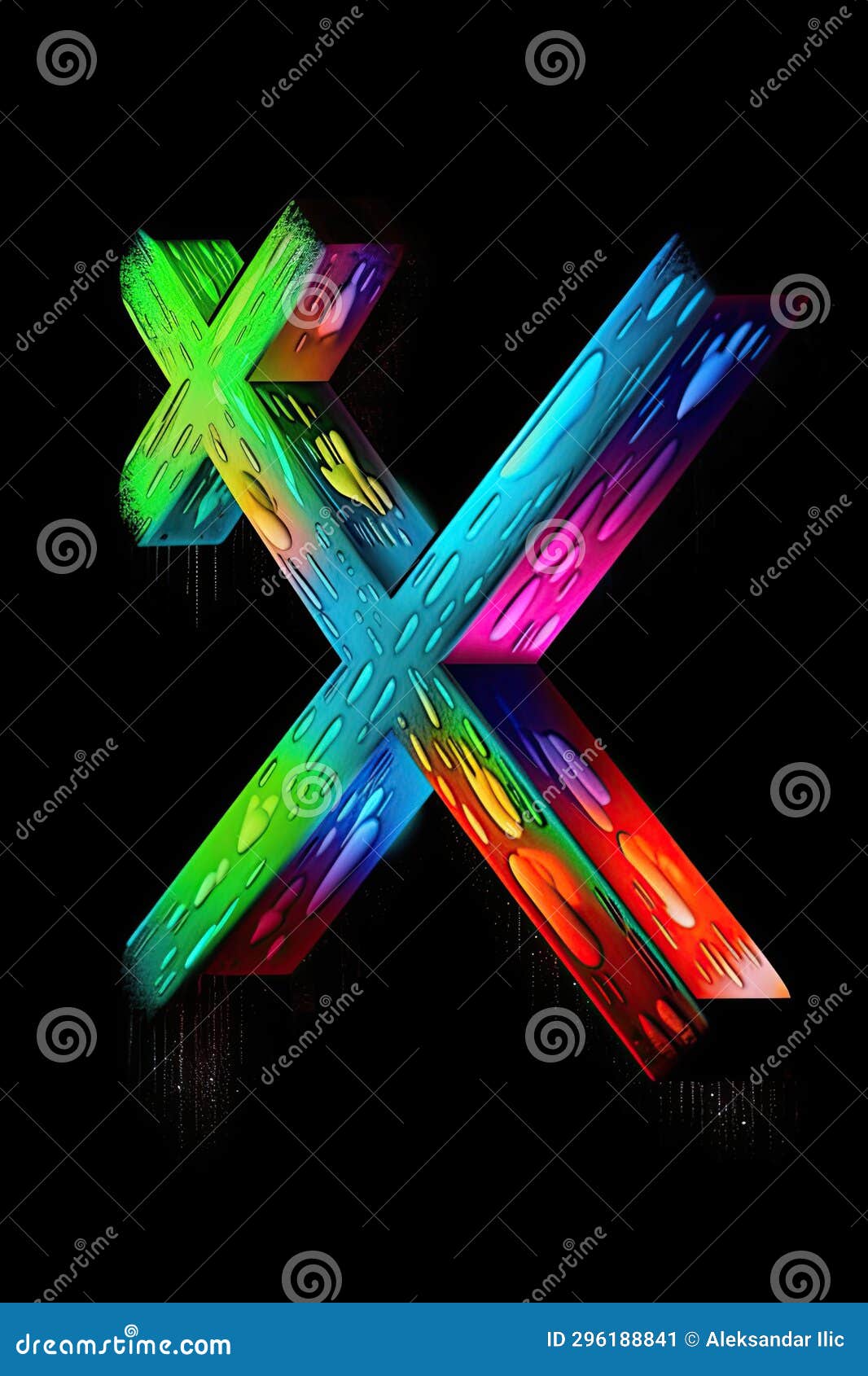 Letter X Covered in Vibrant Paint. Generative Ai Illustration Stock ...