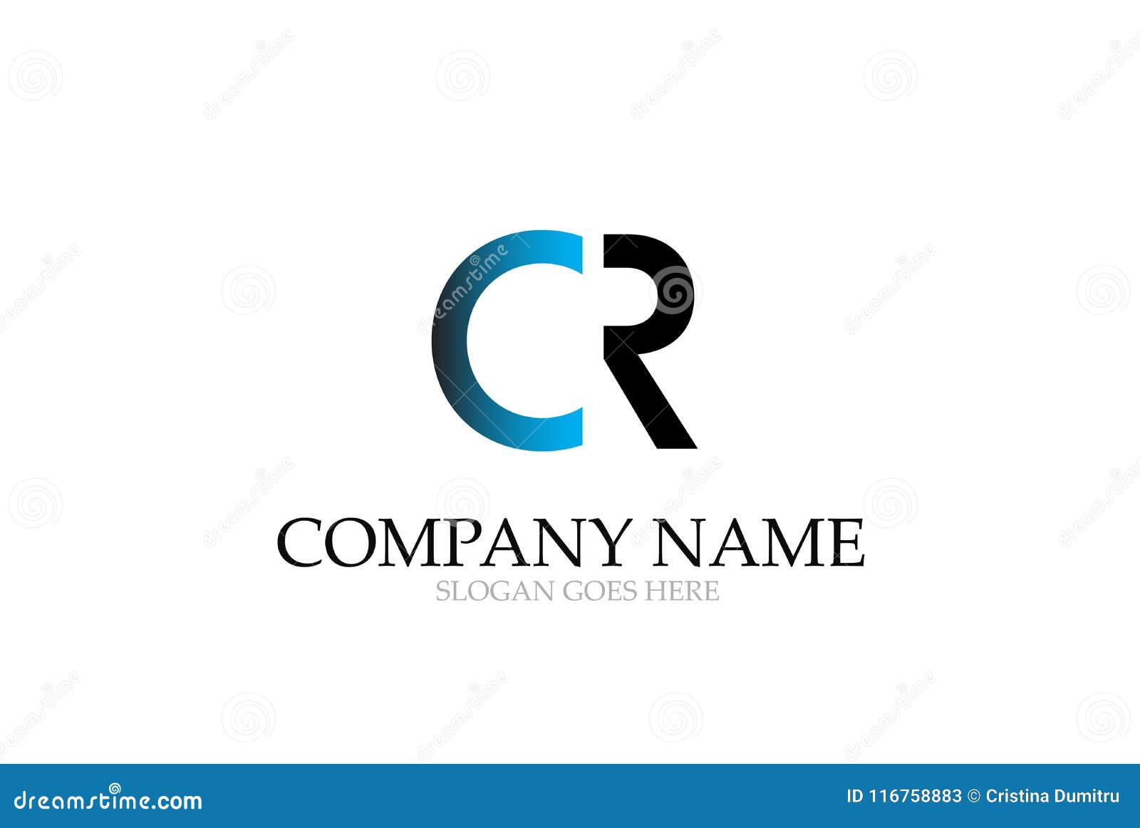 Letter CR Initial Logo Design Vector. Stock Vector - Illustration of ...