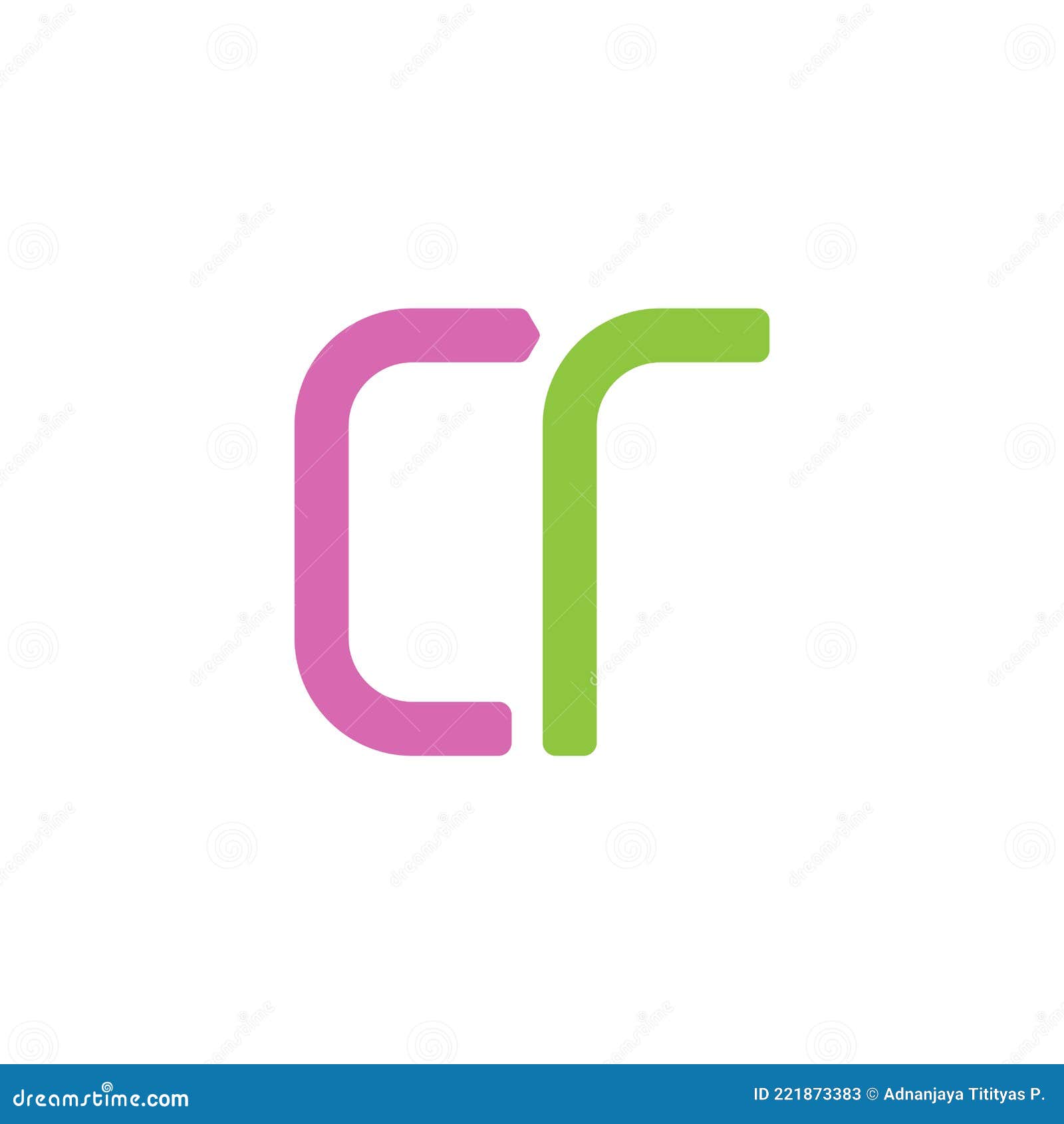 Letter Cr Simple Geometric Typeface Colorful Logo Vector Stock Vector ...