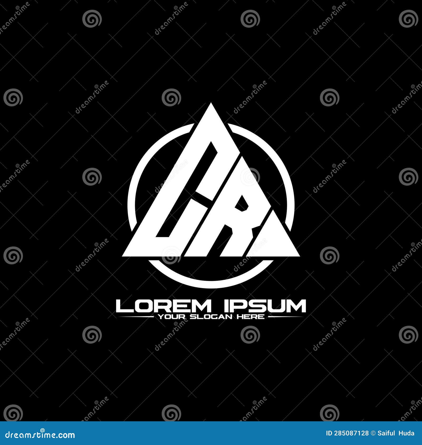 Letter CR Triangle Logo Design Vector Stock Vector - Illustration of ...