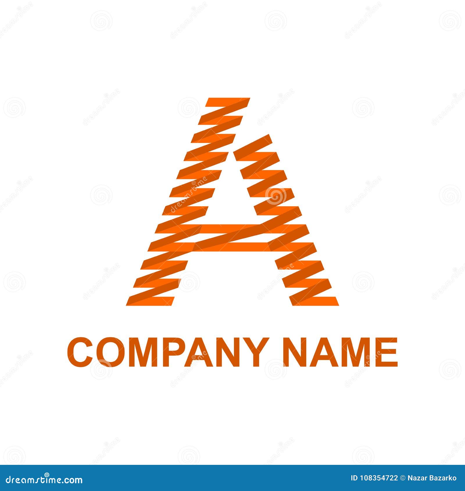 Letter a. Creative Logo in Orange Tones Stock Illustration ...