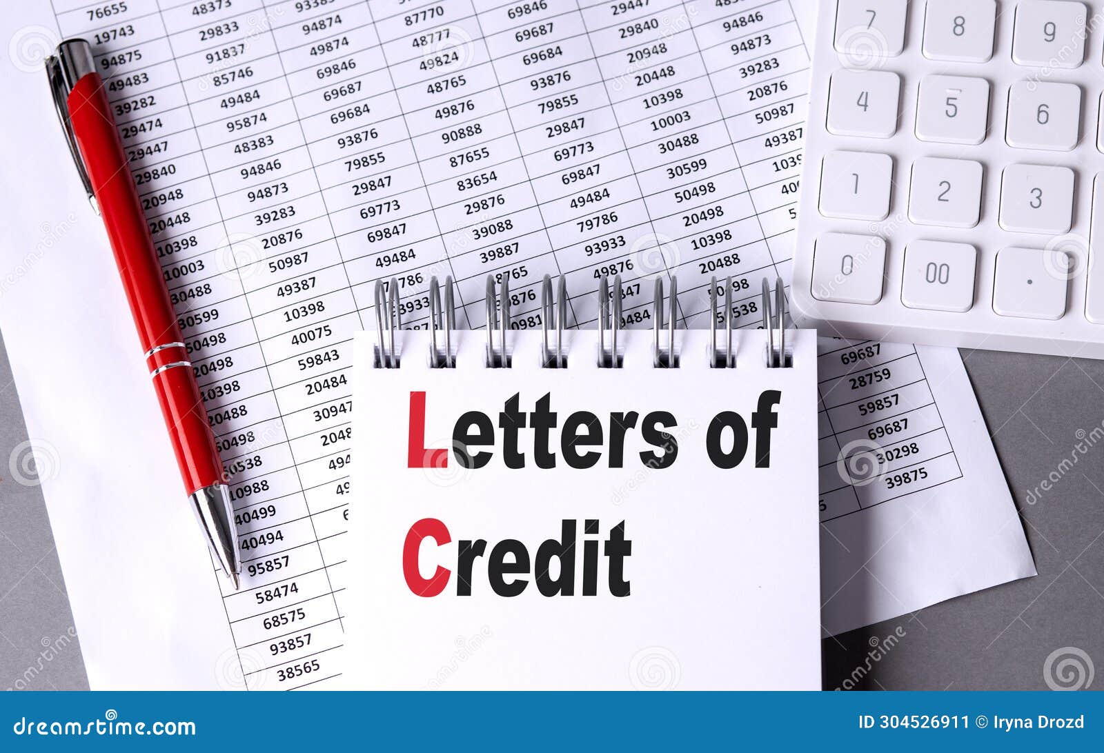 LETTER OF CREDIT Is Written On Wooden Blocks On A Chart Background ...