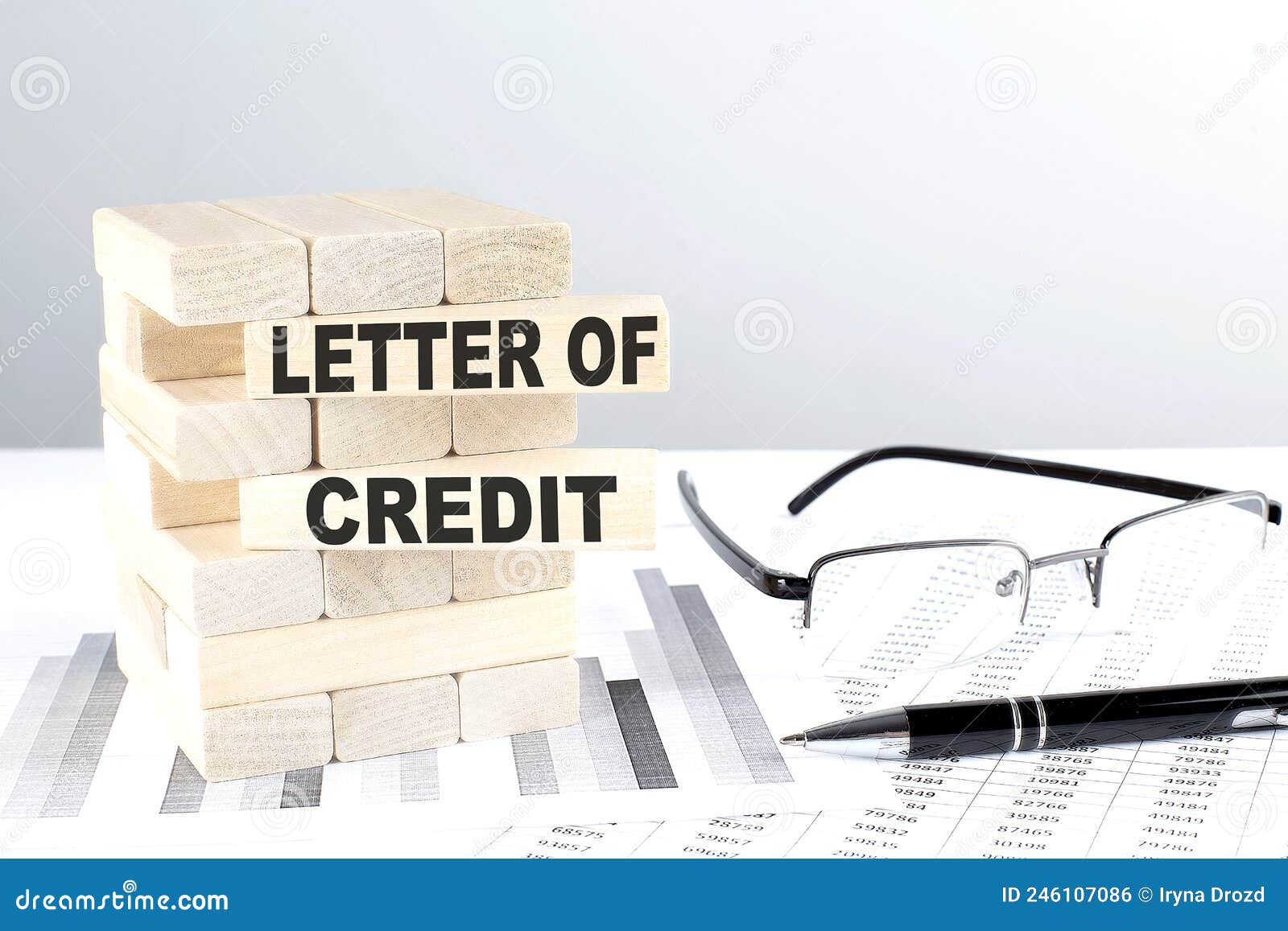 LETTER of CREDIT is Written on Wooden Blocks on a Chart Background ...