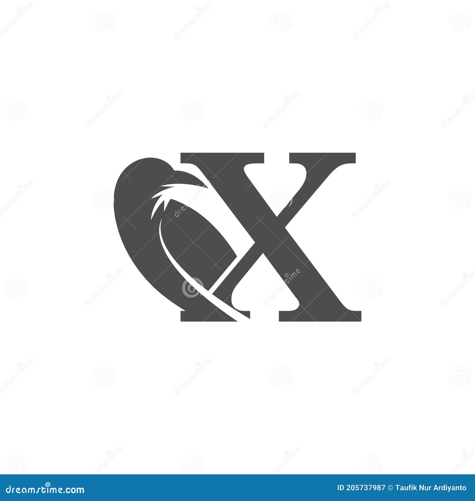 Letter X and Crow Combination Icon Logo Design Stock Vector ...