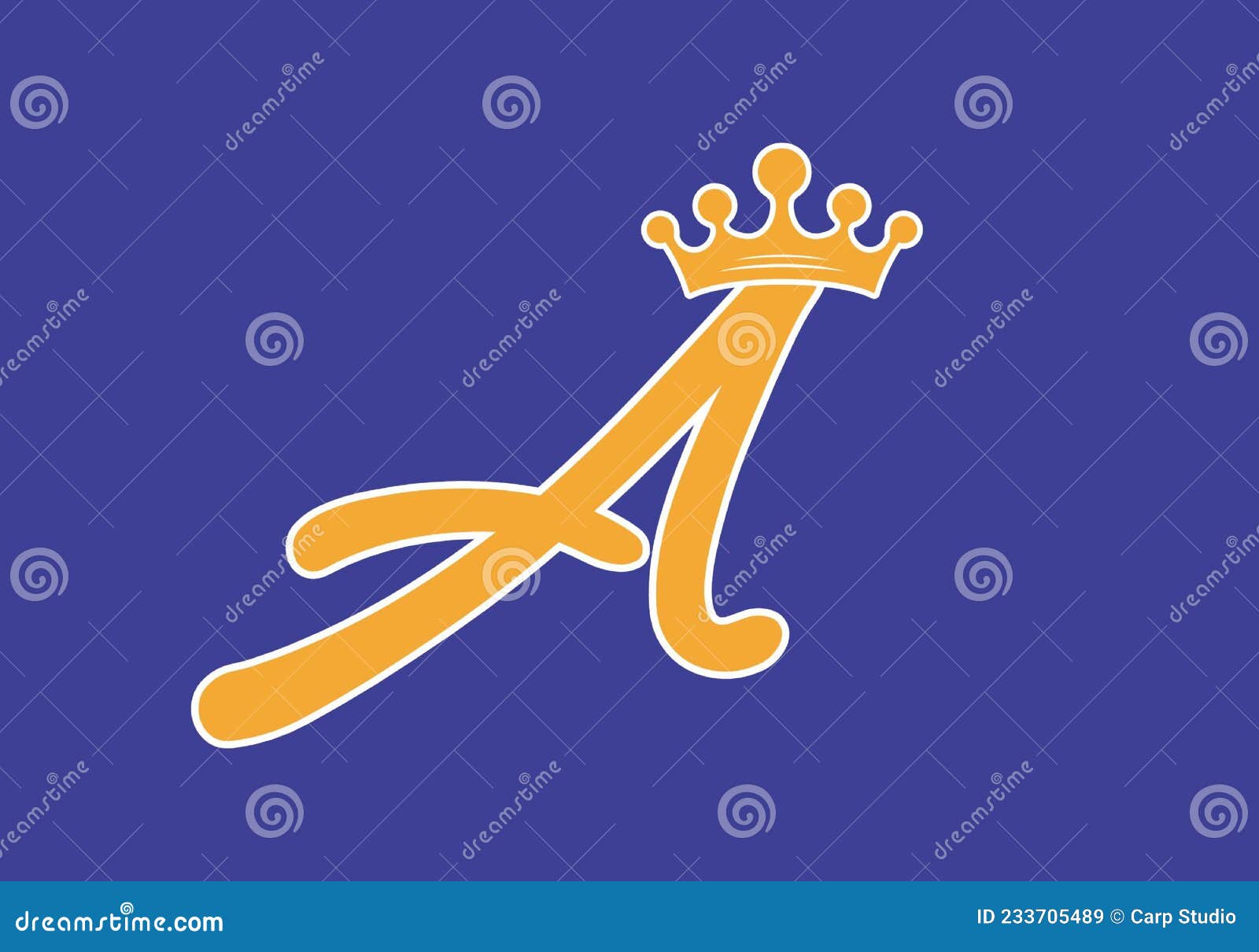 Letter a with crown shape stock vector. Illustration of gold - 233705489
