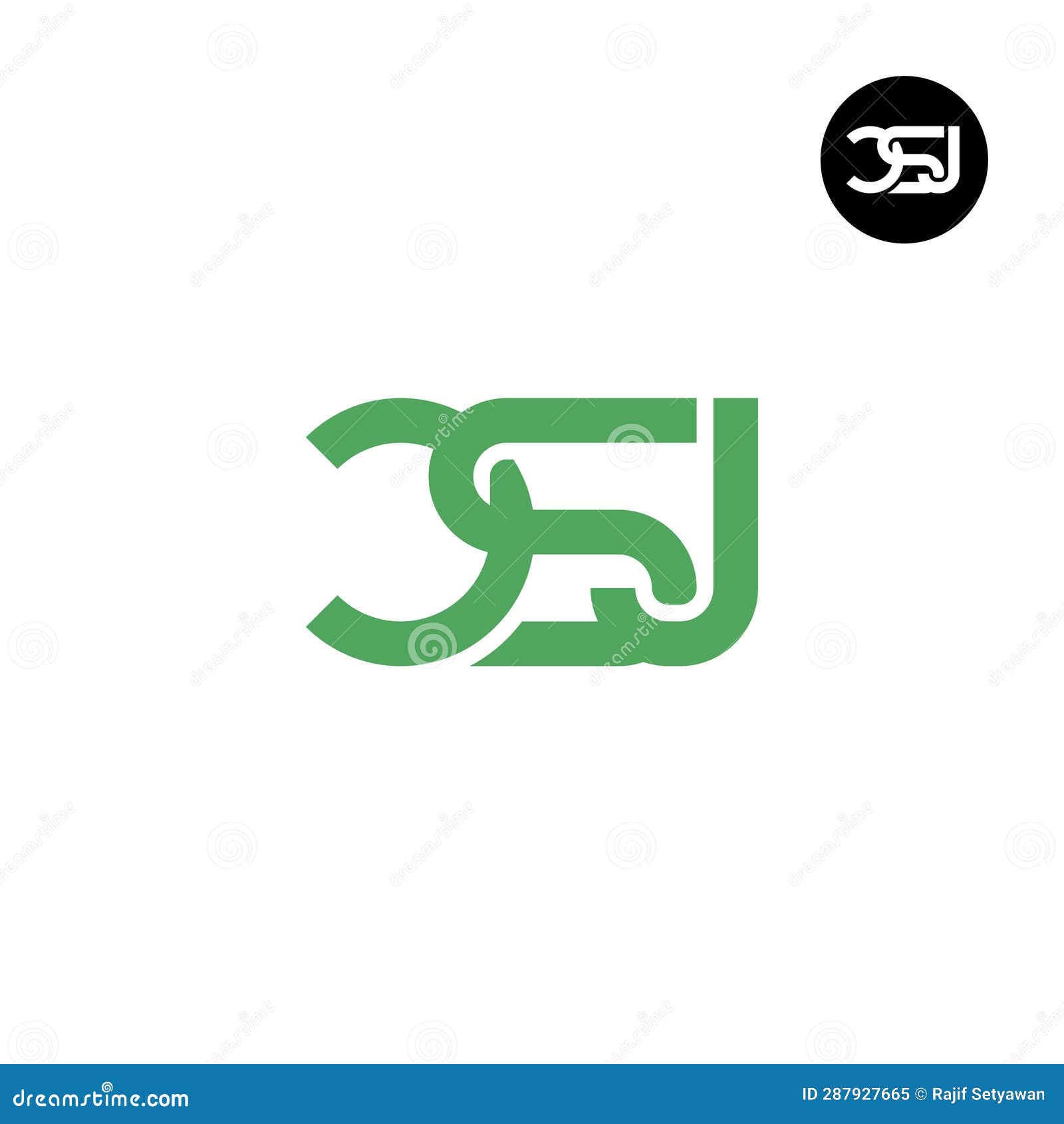 Letter CSJ Monogram Logo Design Stock Vector - Illustration of minimal ...